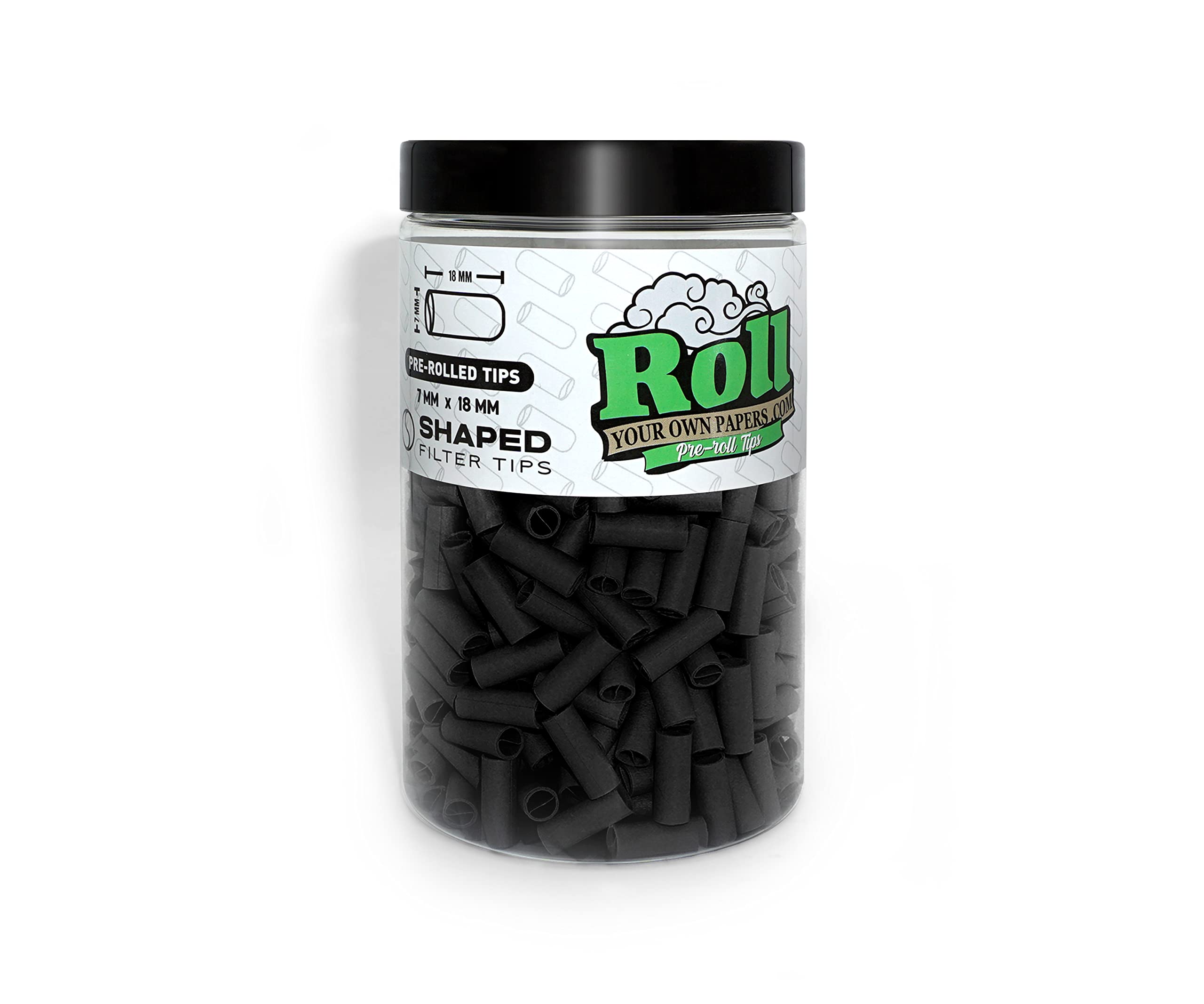 Amazon.com: Black Pre-Rolled Filter Tips, Ø7mm - Bottle of 500 Tips ...