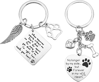 Meng Jiaran 2 Pack Dog Memorial Keyring Dog Memorial Gifts With Angle ...
