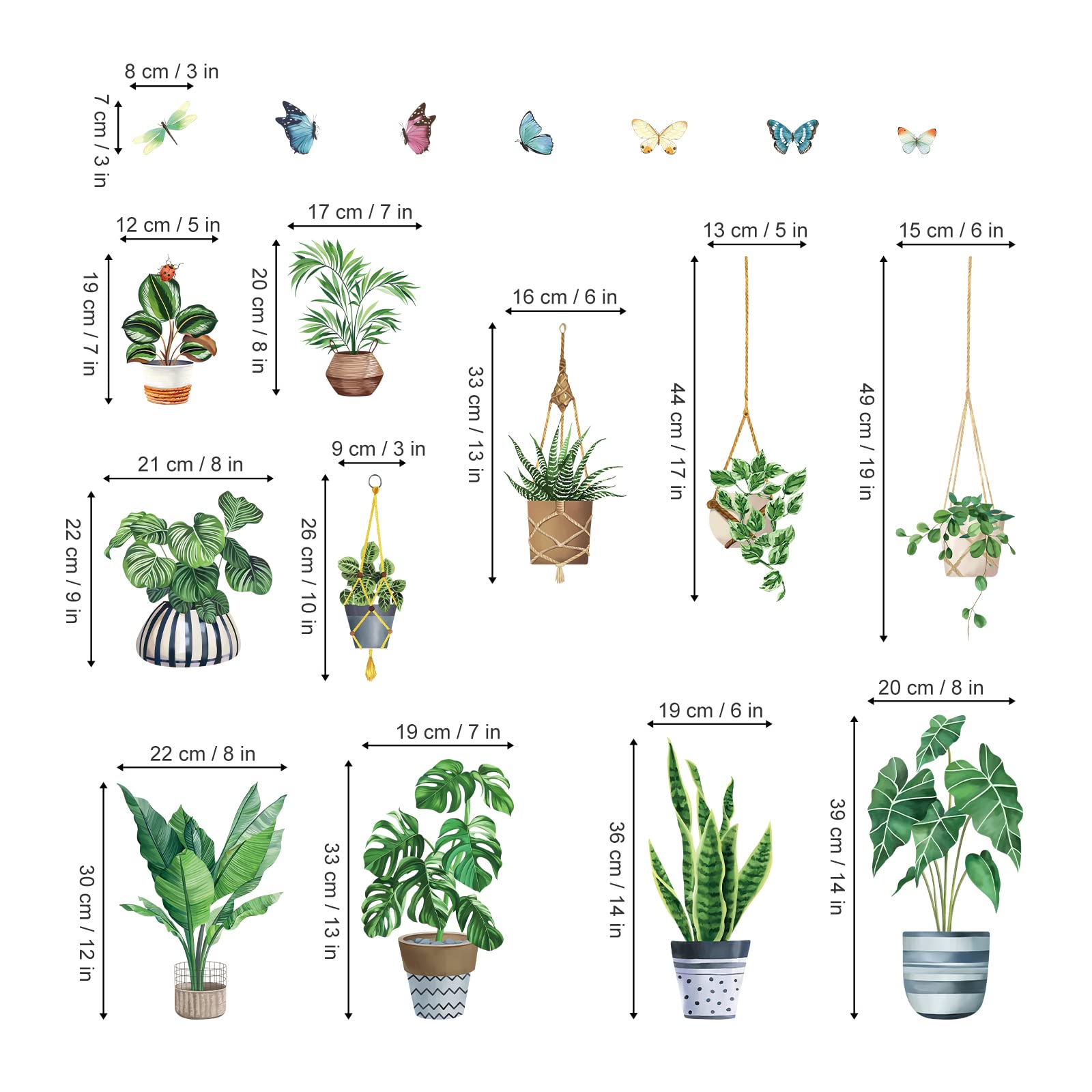Plant Window Clings Flower Pot Window Cling Decals | Plant Window