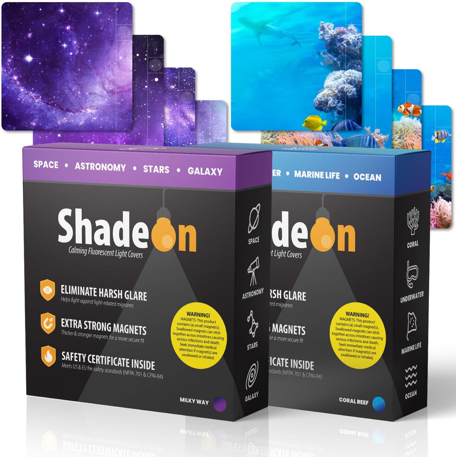 ShadeOn 24" x 48" Magnetic Fluorescent Light Covers (8-Pack) Space ...