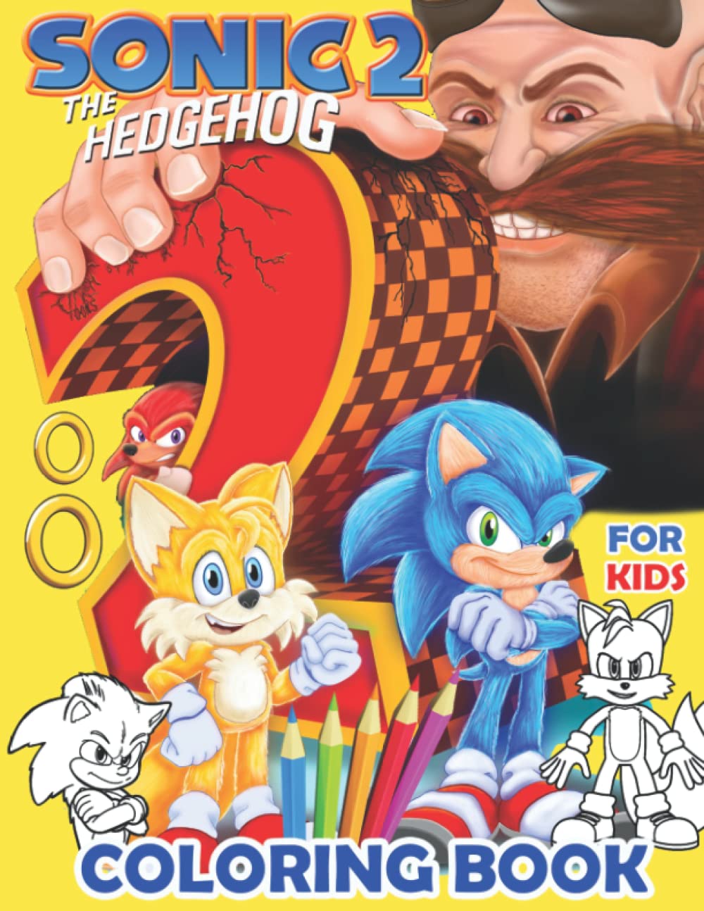 Buy Sónic the Hedgehog 2 Coloring Book: Kids Books | 4, 5, 6, 7, 8 ...