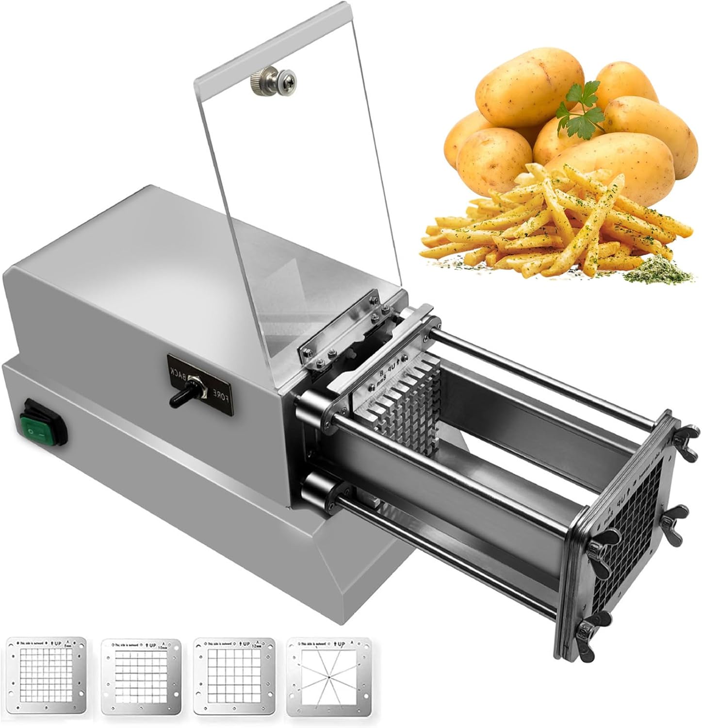 Amazon.com: Electric French Fry Cutter with 8mm 10mm 12mm and 8-Wedge ...