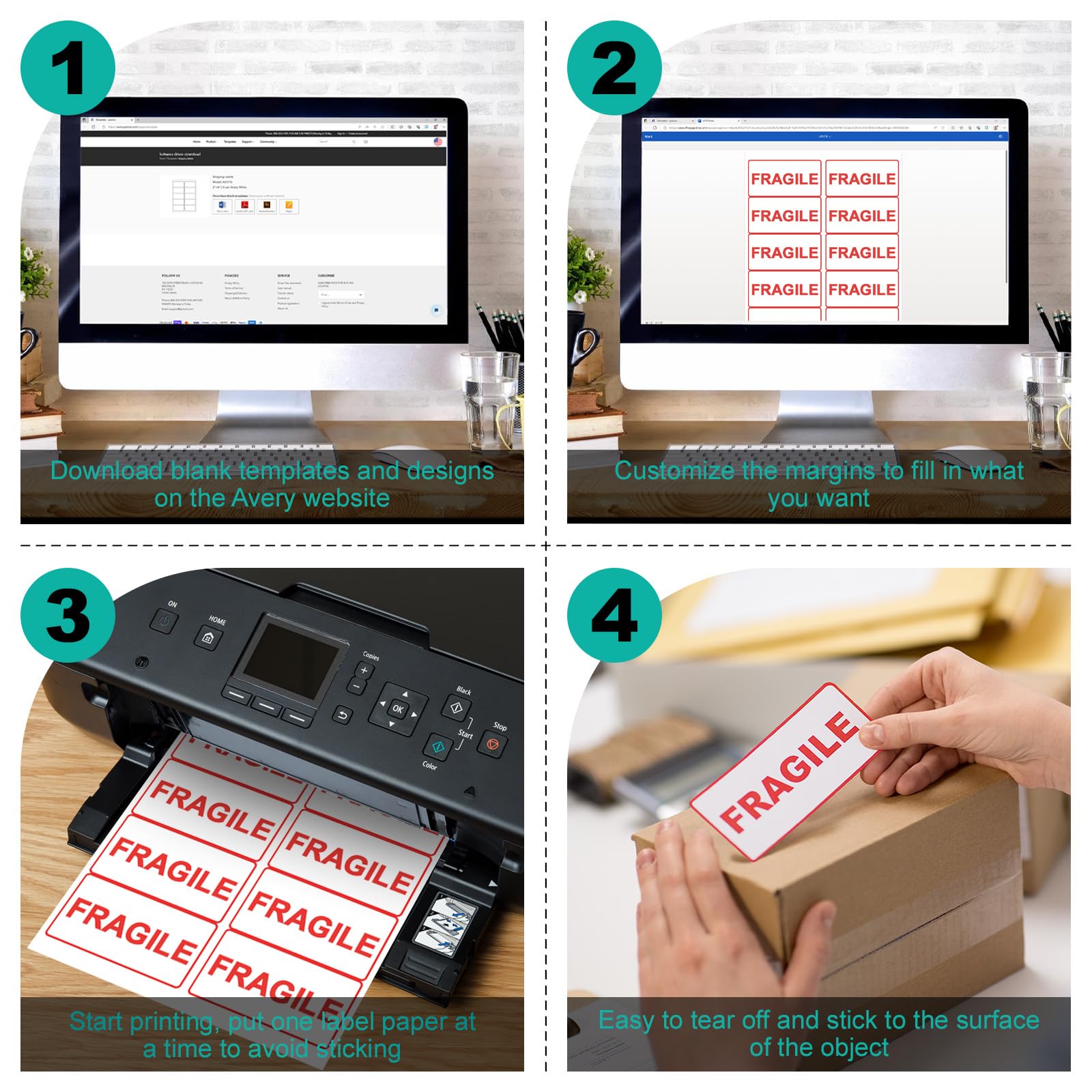 Snapklik.com : 2x4 Labels Sticker Paper - 5000 Address Labels
