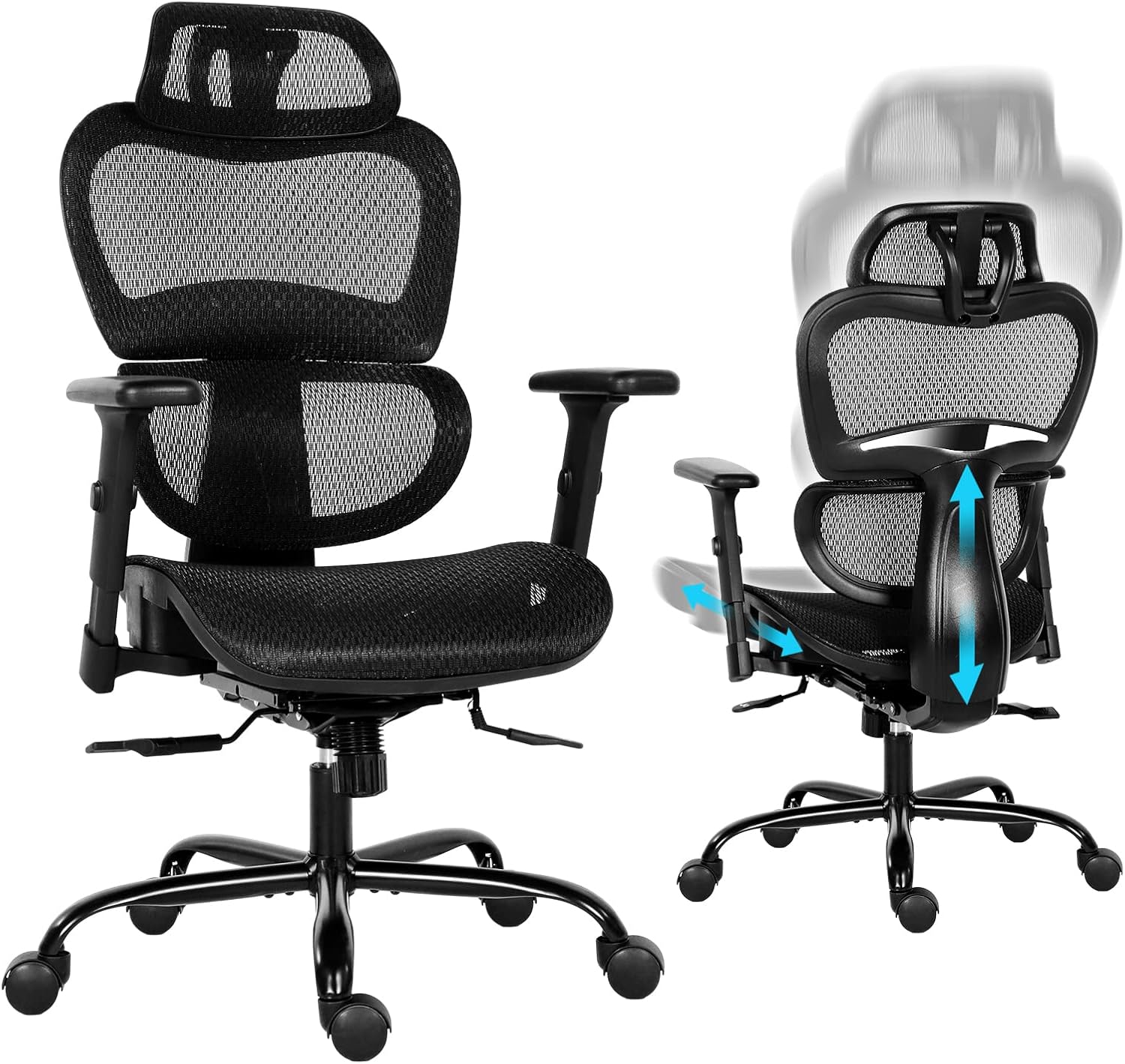 Amazon.com: Ergonomic Office Chair, High Back Big & Tall Computer Chair ...