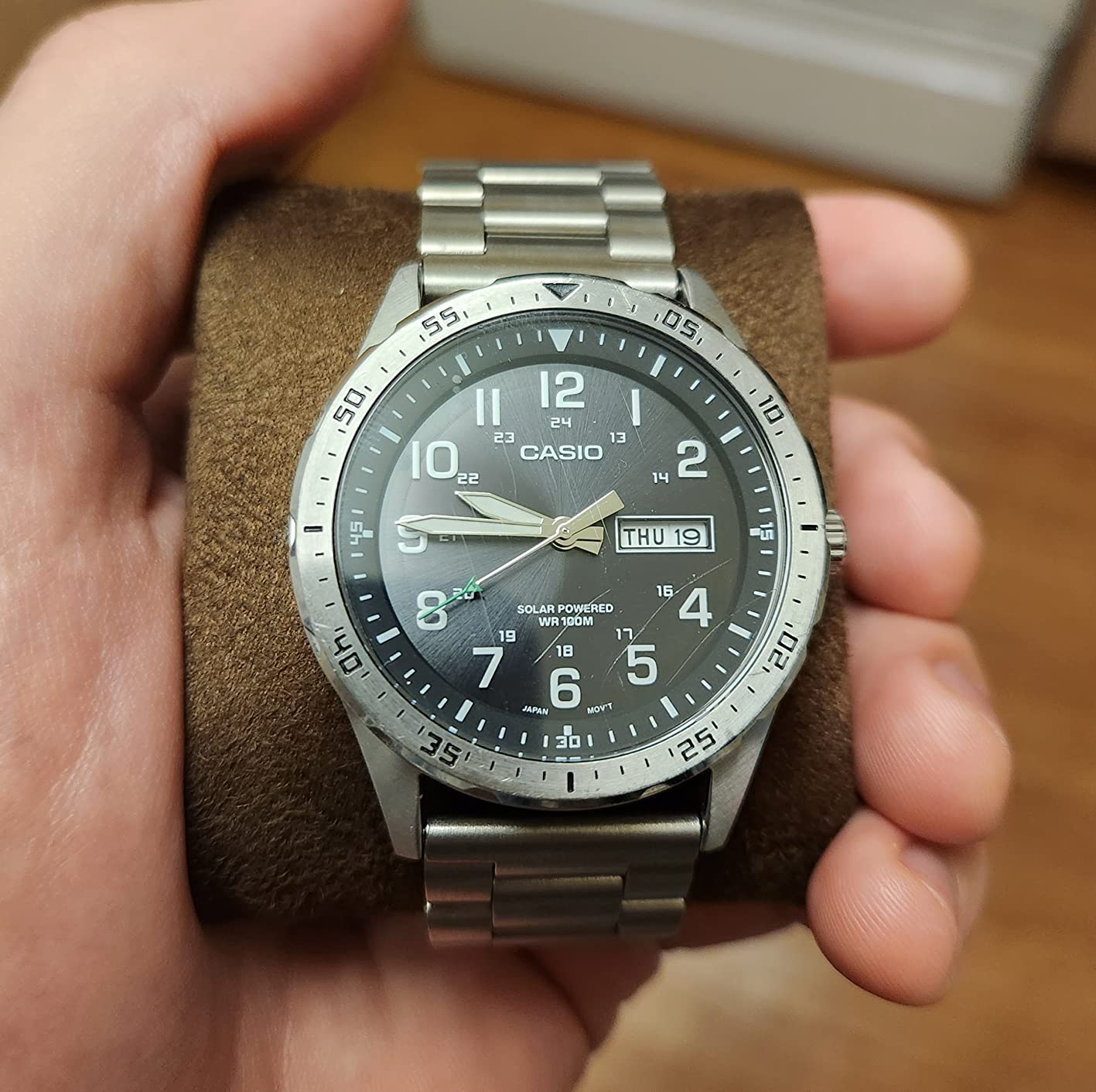 $15/mo - Finance Casio Men's Solar Powered Stainless Steel Quartz Cloth ...