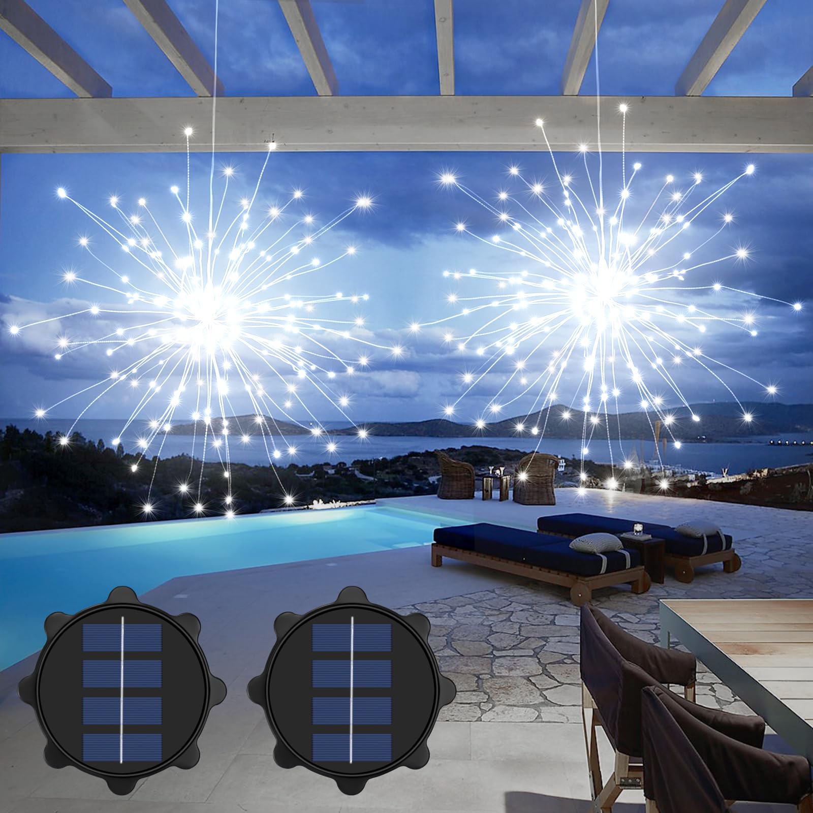 Amazon.com: 2 PCS Solar Lights Outdoor Solar Firework Lights, 240 LED ...