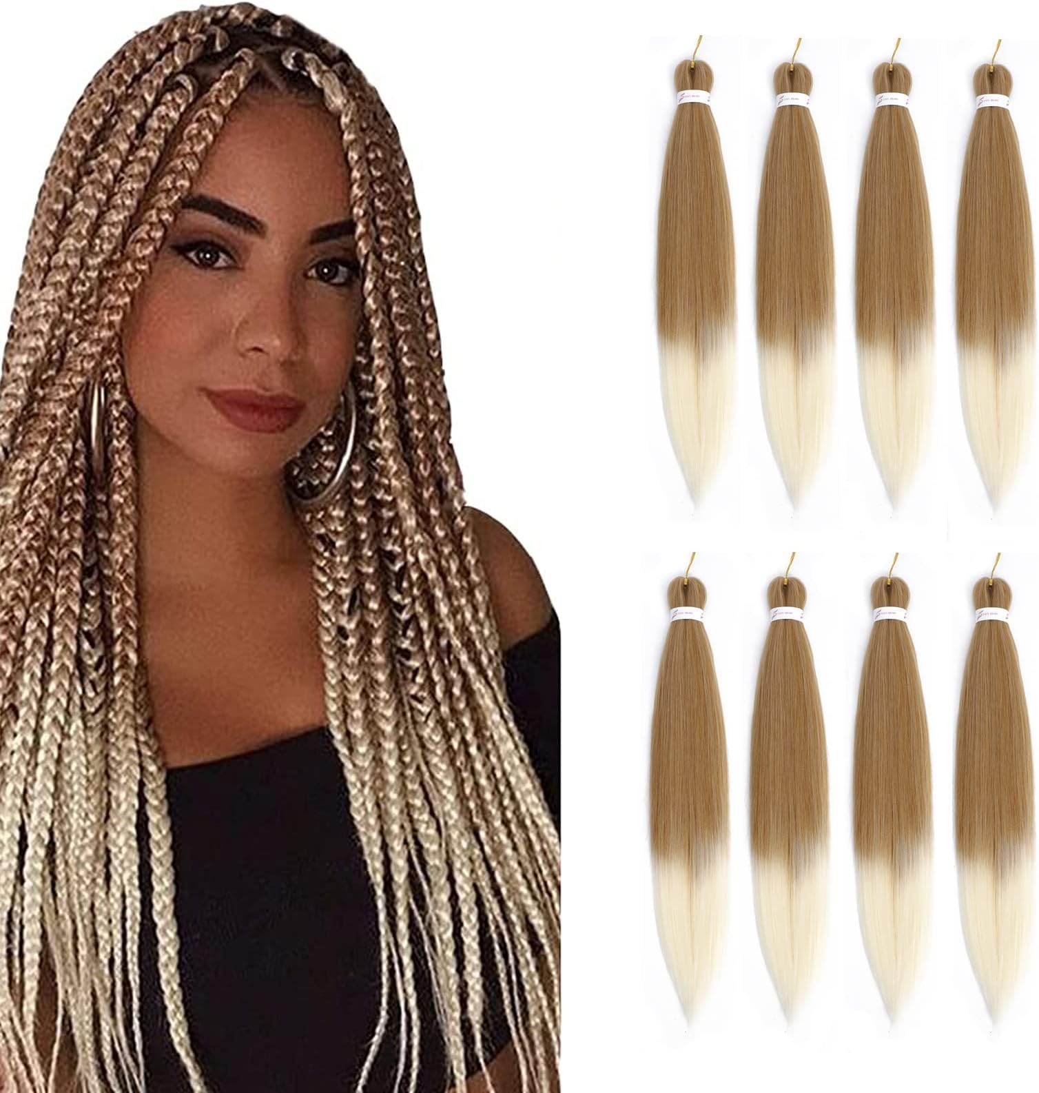 Amazon.com : Pre Stretched Braiding Hair 26 Inch 8 Packs Professional ...