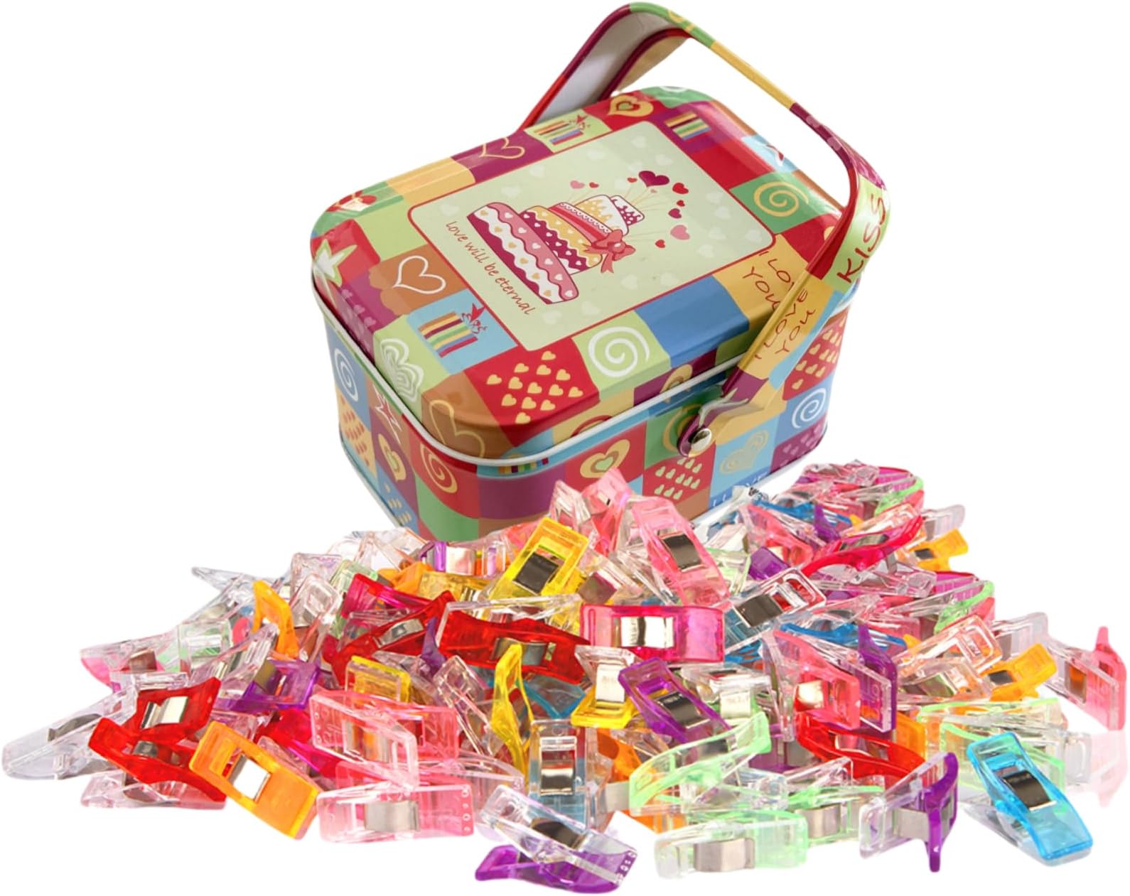 Amazon.com: Sewing Clips for Fabric and Quilting 100 Pcs with Tin Box ...