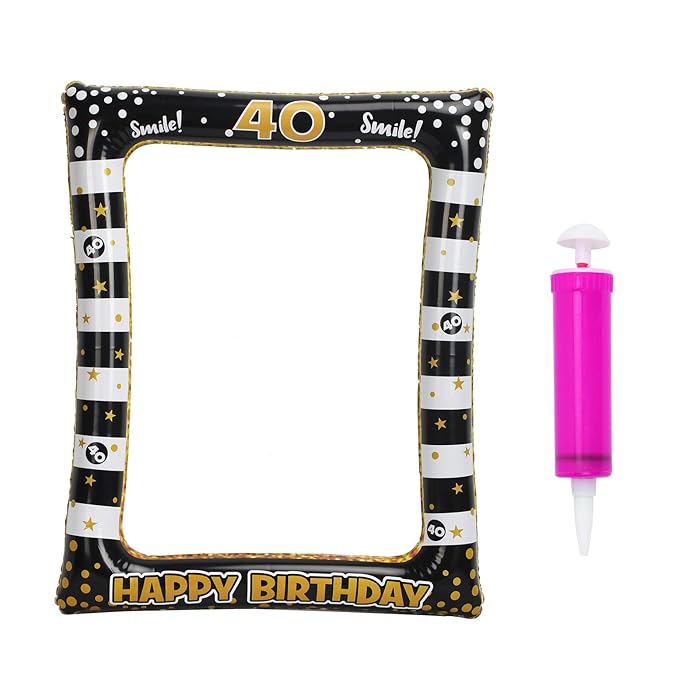 Buy CINMOK Black Gold 40th Birthday Party Photo Booth Props 40th ...