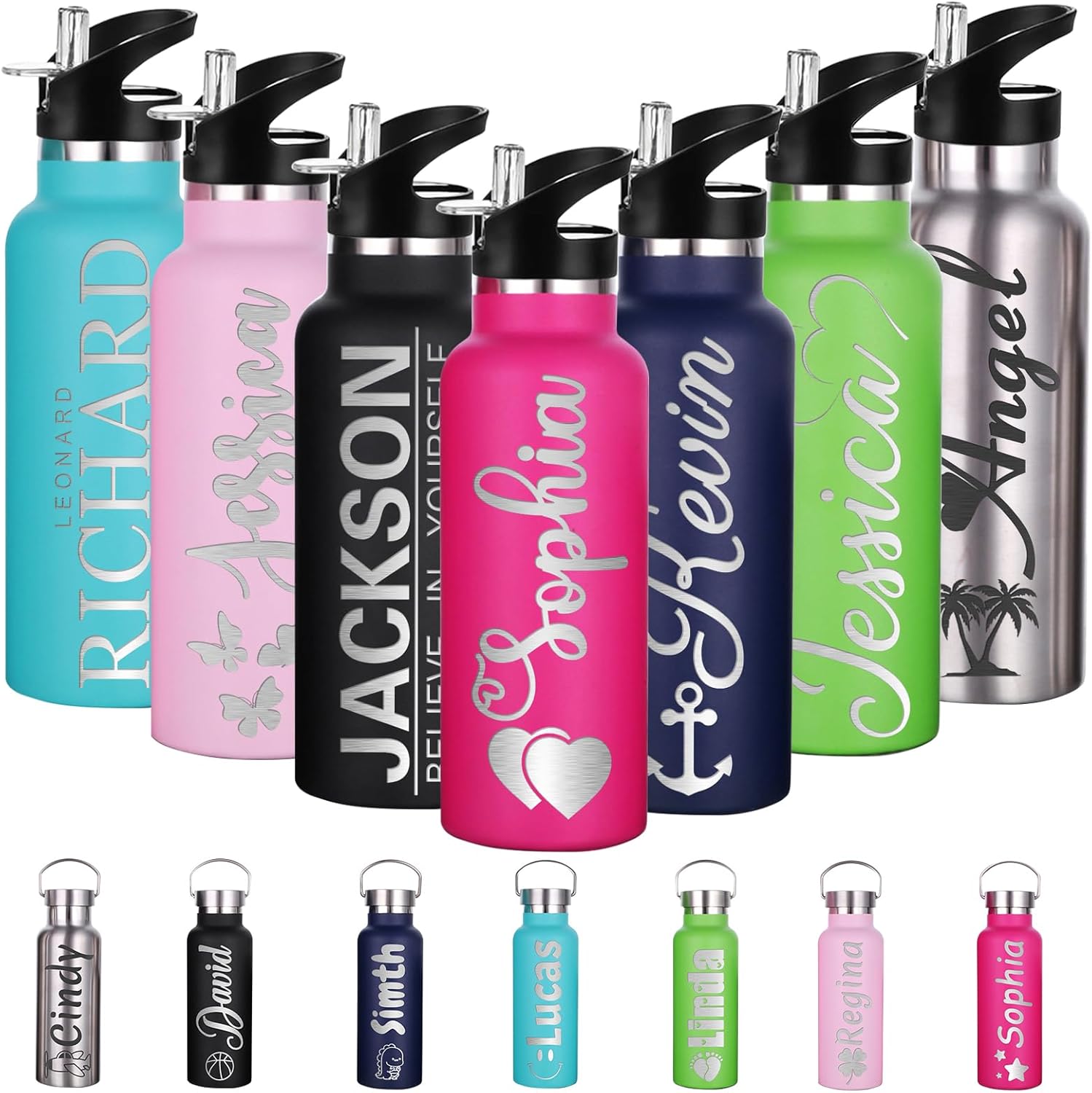 Amazon.com: Personalized Water Bottle Custom Insulated Water Bottles ...