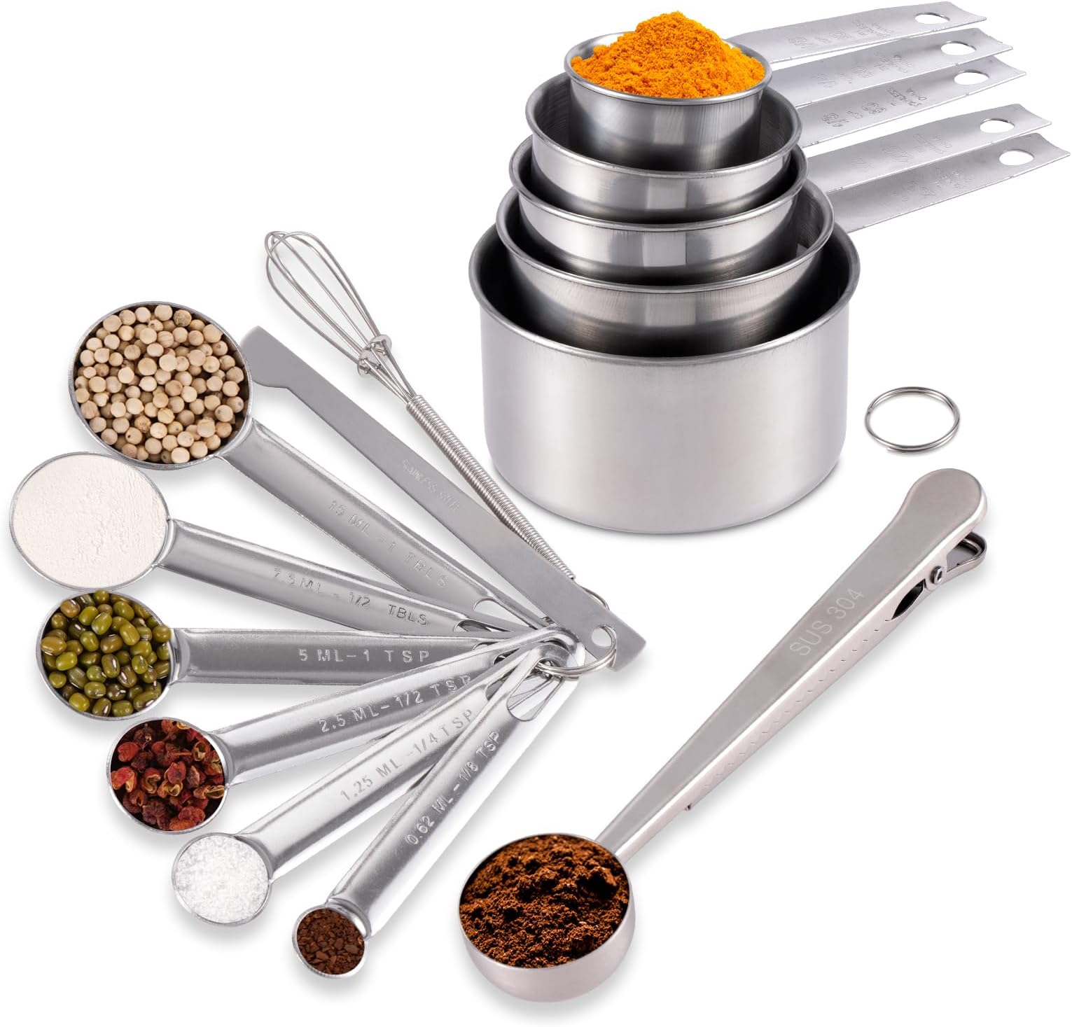 Amazon.com: CuttleLab 22-Piece Stainless Steel Measuring Cups and ...