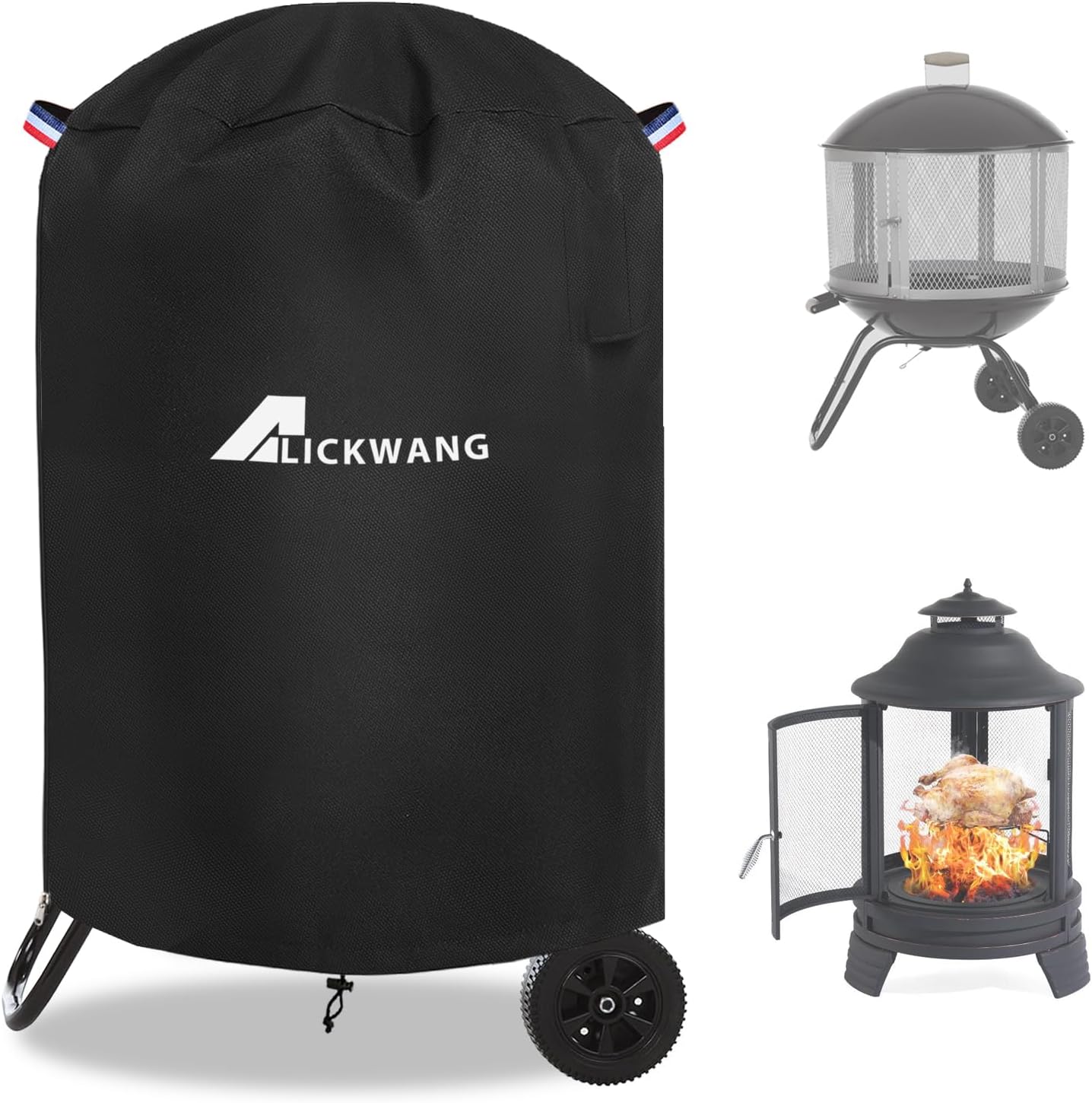 Amazon.com : Patio Bonfire Fireplace Cover,Heavy Duty 600D Round Fire ...