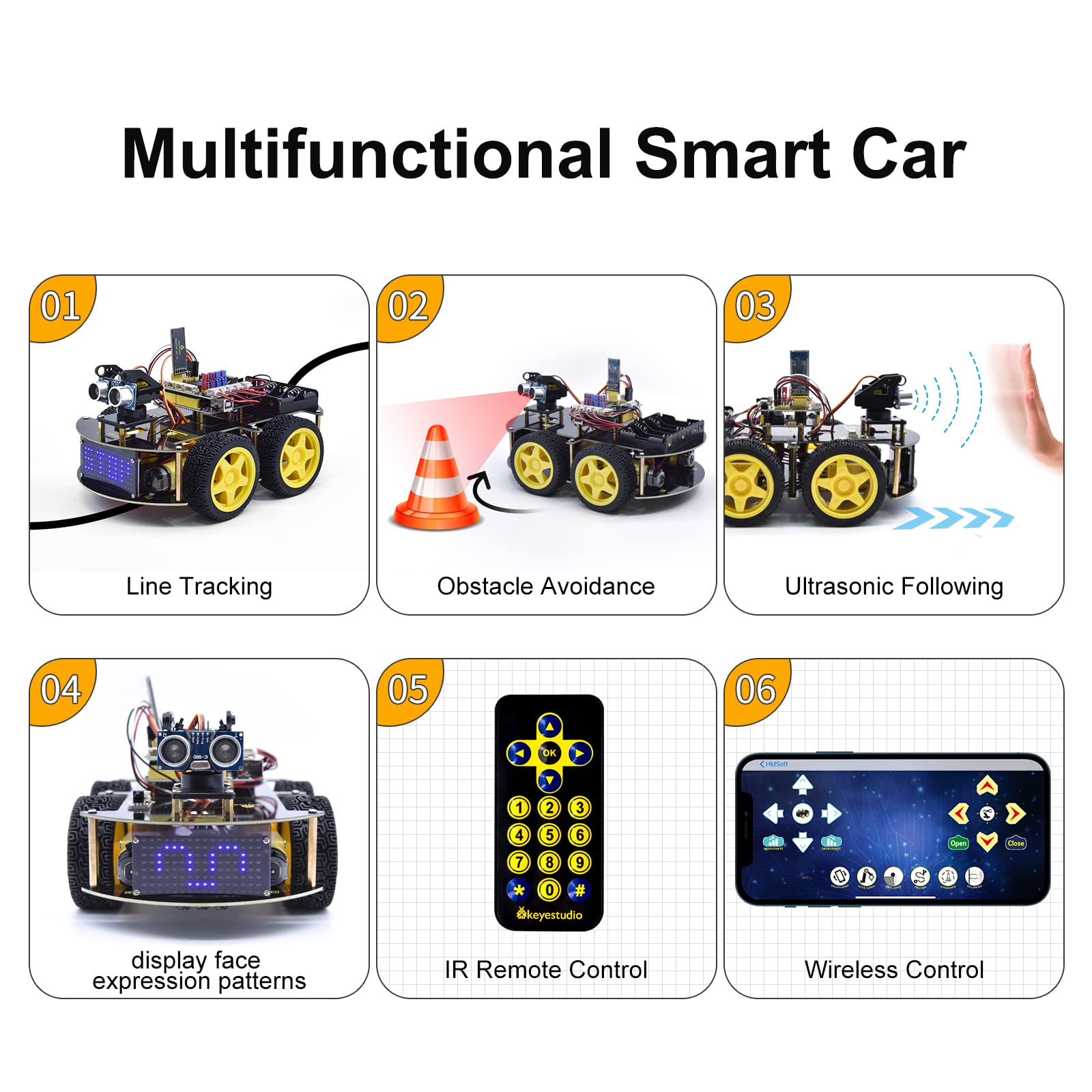 Snapklik.com : Smart Car Robot,4WD Programmable DIY Starter Kit For Arduino For Uno R3 ...