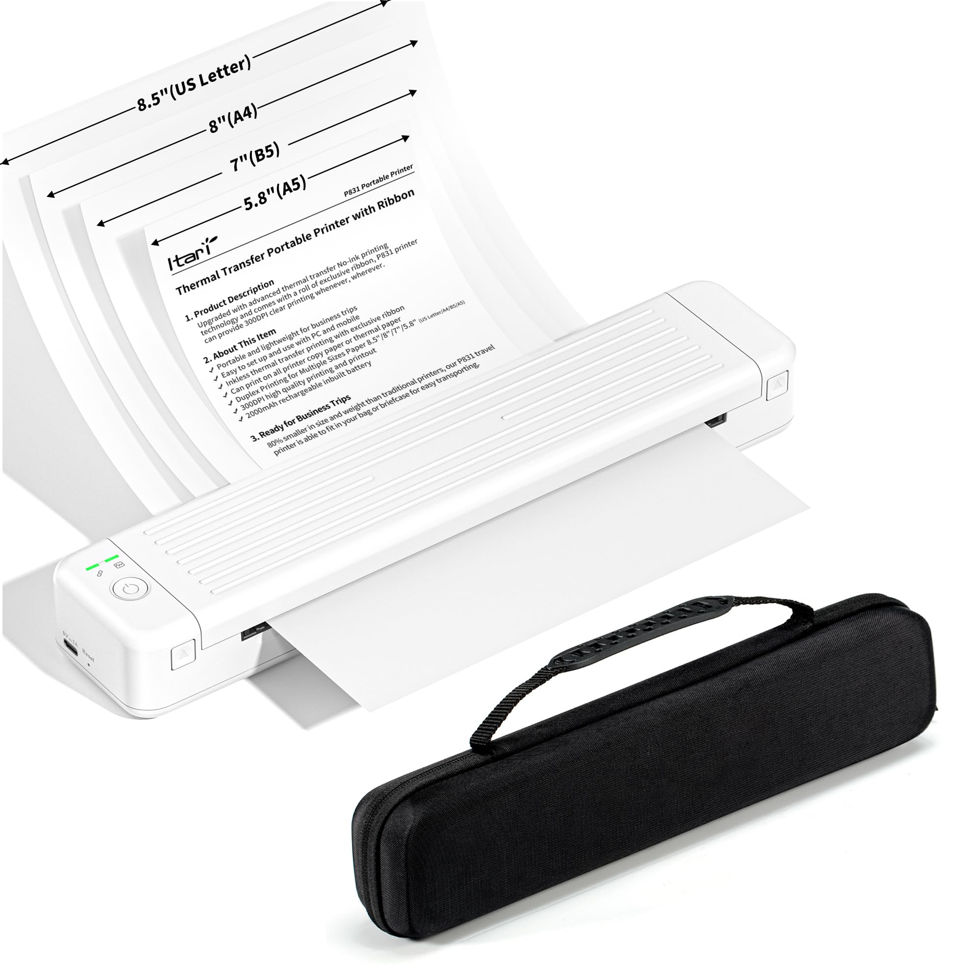Amazon.com: Itari Portable Printers, Wireless Printer, Bluetooth ...
