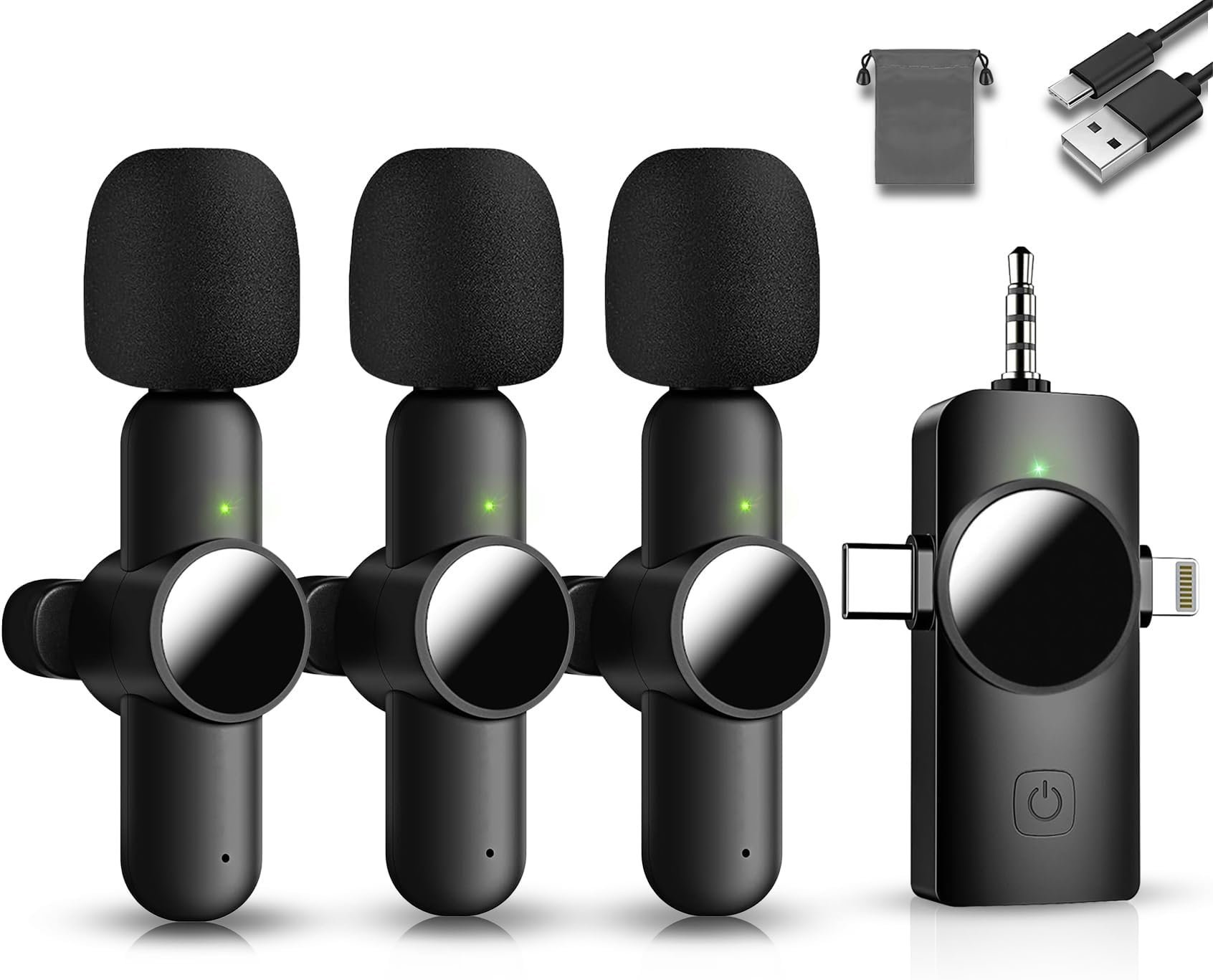 Amazon.com: vvituaC 3 in 1 Mini Microphone,Wireless Lavalier ...