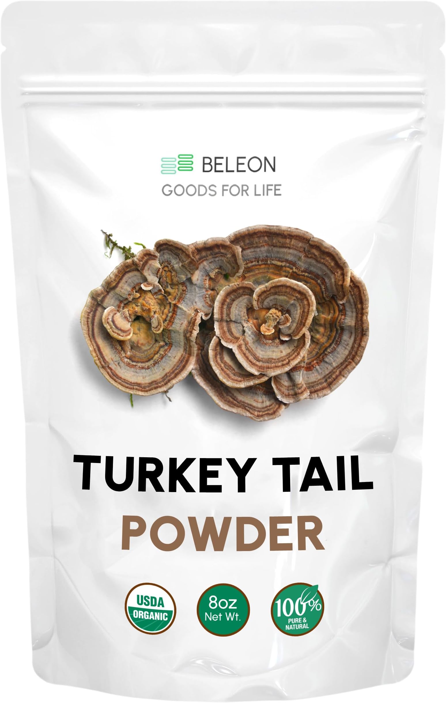 Amazon.com: Organic Turkey Tail Mushroom Powder 8 oz - Natural Mushroom ...
