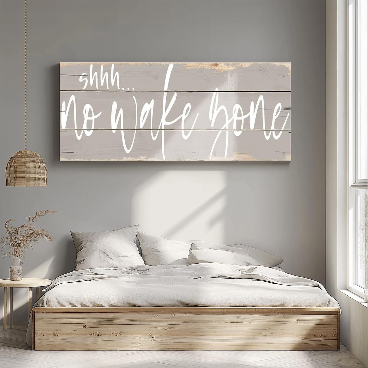 Amazon.com: AntExpanse shhh No Wake Zone Sign Poster Canvas Painting ...