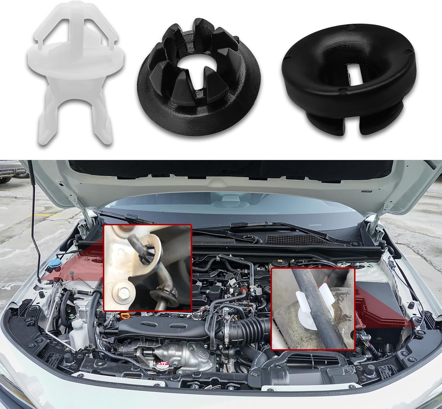 Amazon.com: 3PCS Hood Prop Rod Holder, Car Hood Holder, Black White ...