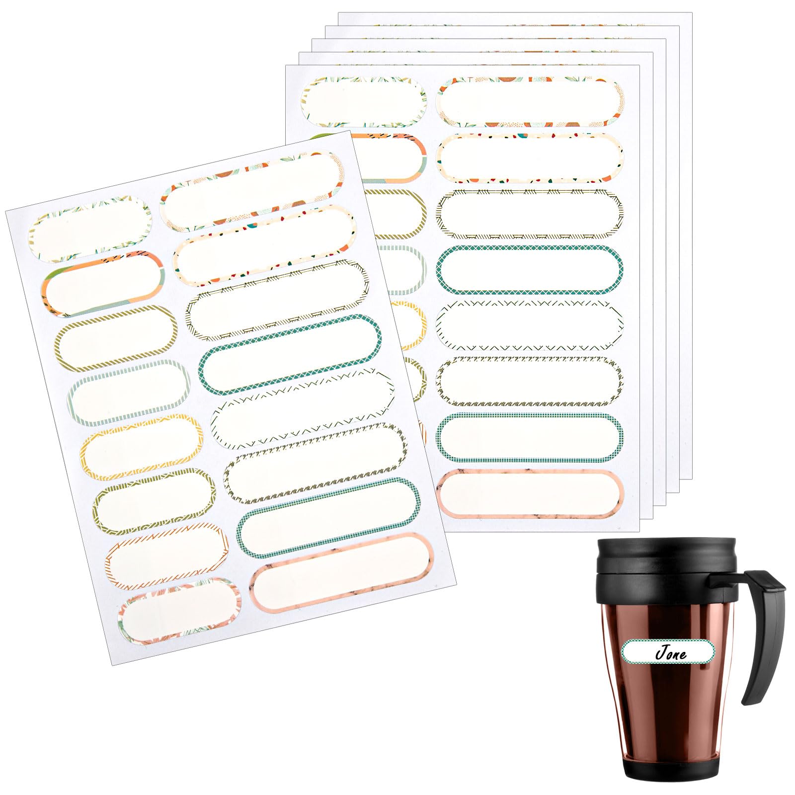 96pcs Waterproof Bottle Labels, 2 Sizes Writable Bottle Name Stickers ...