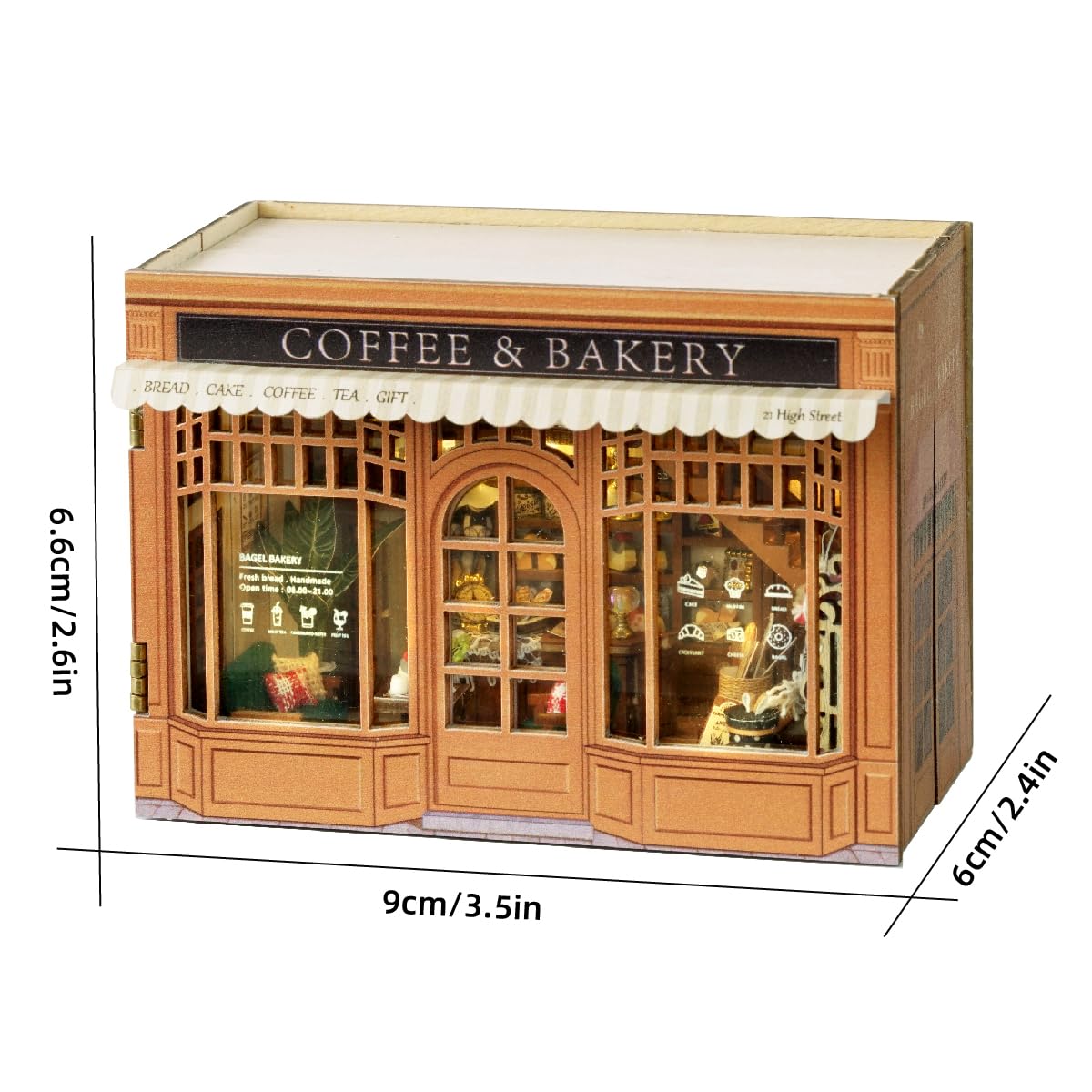 Mayberry Street Miniatures DIY Miniature Bakery Shop Dollhouse Kit With ...