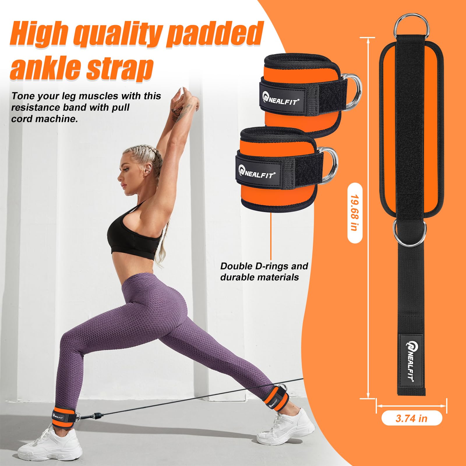 Snapklik.com : NEALFIT Ankle Strap For Cable Machine, Gym Ankle Cuff ...