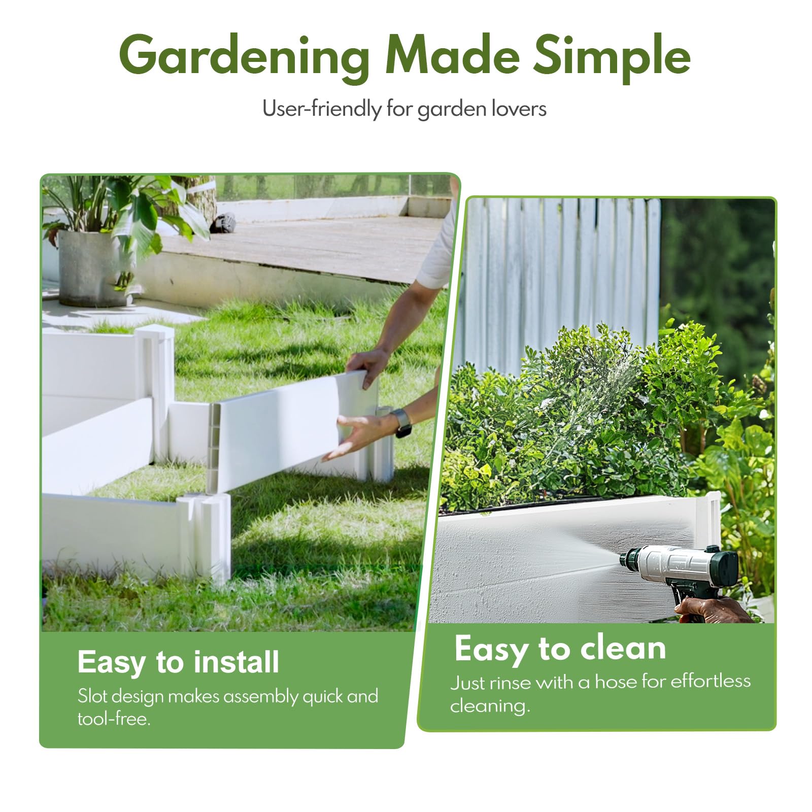 Snapklik.com : PASAMIC Durable Vinyl Raised Garden Bed, 8x4x1ft Raised ...