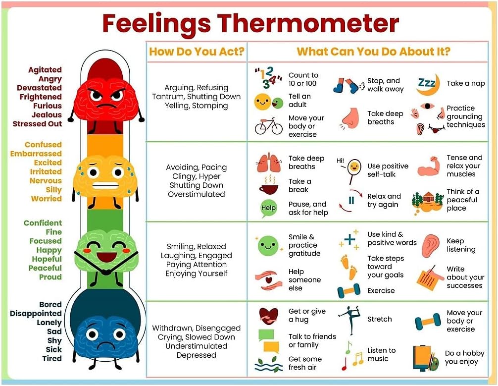 Amazon.com: The Feeling Thermometer Of Zones Of Regulation Poster Wall ...