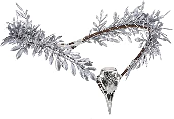 MOSTORY - Corona de flores de cuervo de plata - Diadema vikinga con ...