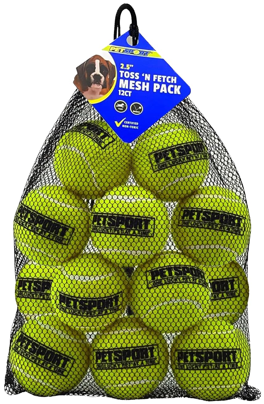 Snapklik.com : PetSport Yellow Tennis Ball Dog Toys 12 Pack Medium (2.5 ...