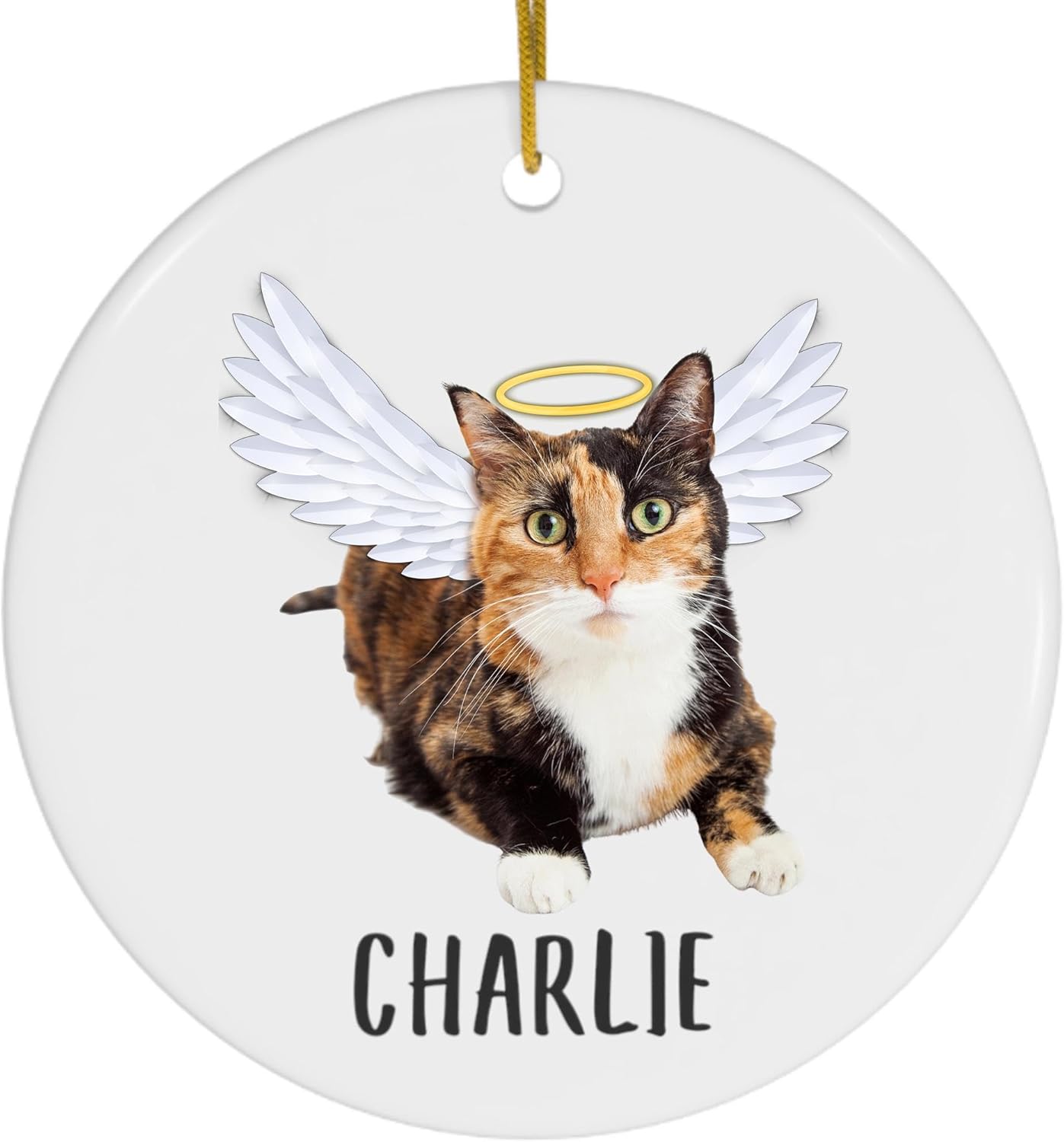 Amazon.com: Tortoiseshell Calico Cat Angel Wings Memorial Personalized ...