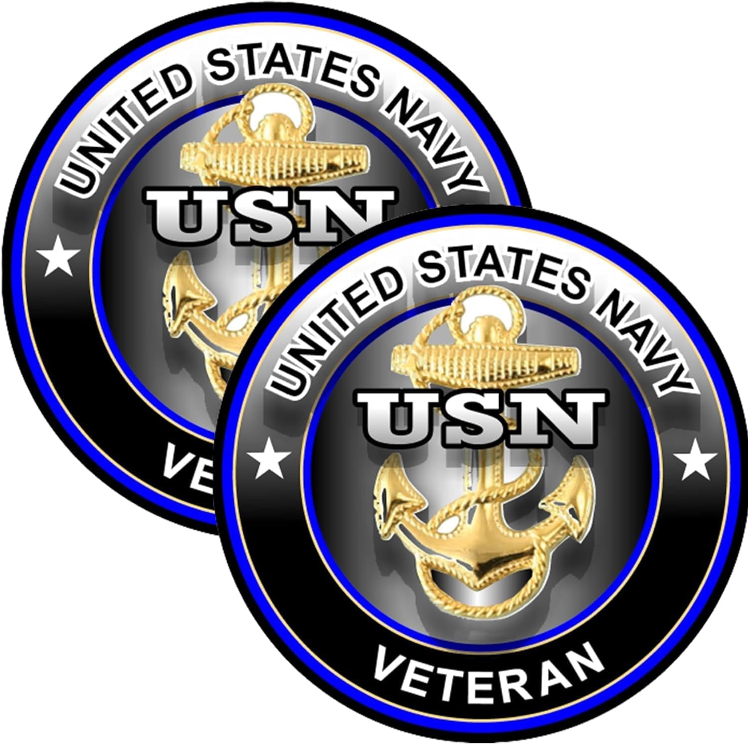 Amazon.com: eDesign 2-Pack United States Navy Veteran Vinyl Sticker ...