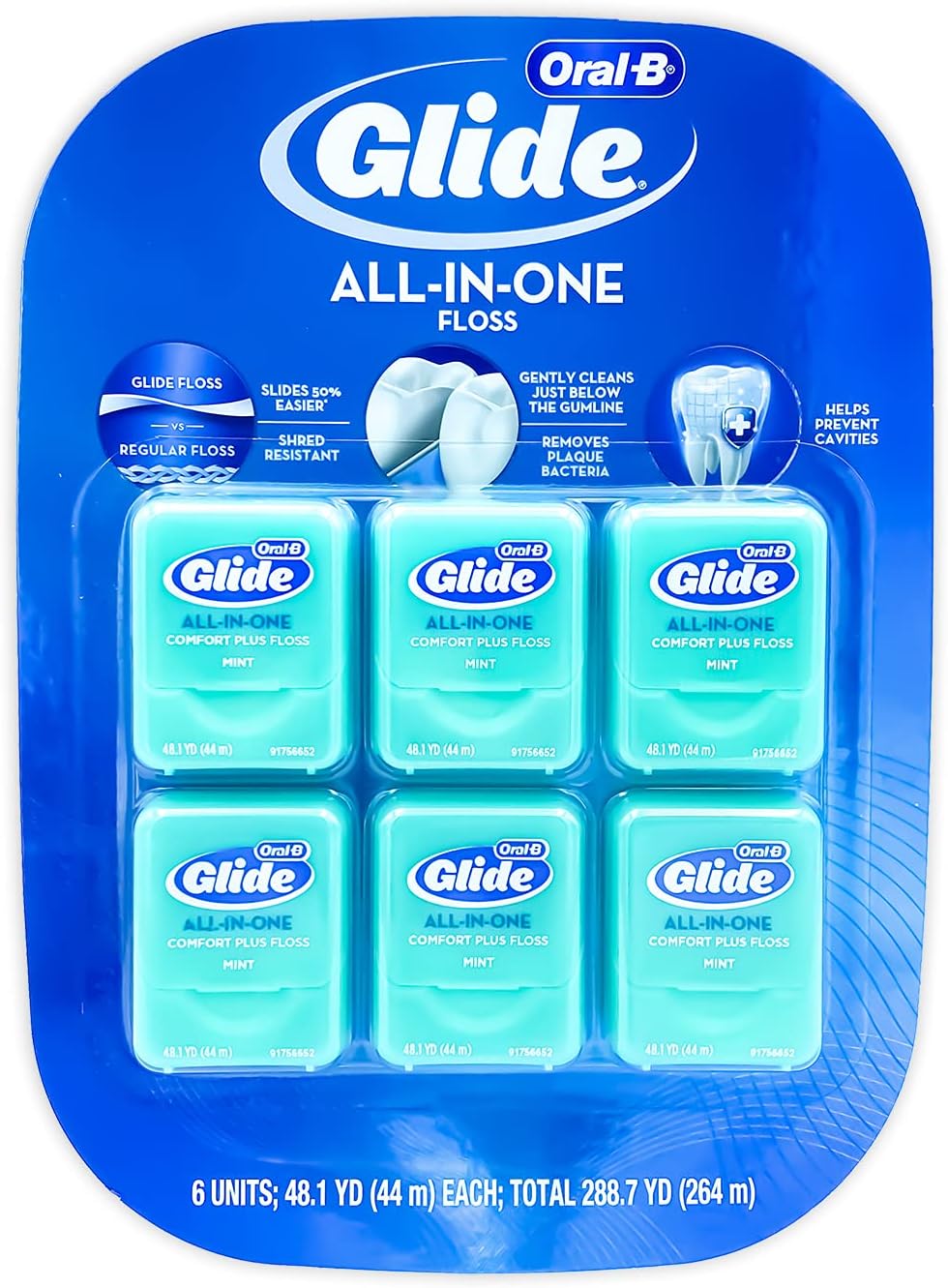 Amazon.com: Oral-B Glide Cool Mint Deep Clean Floss, 6 Count, Glide ...