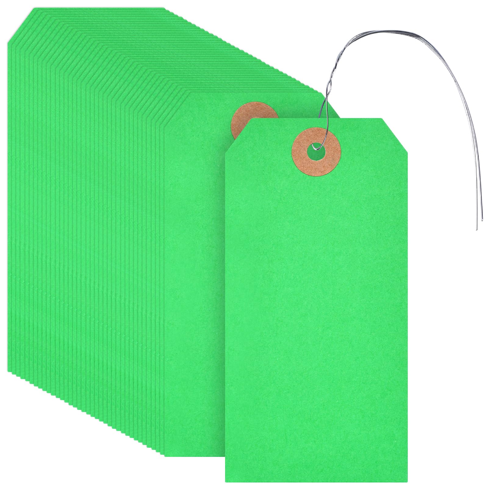 Amazon.com : Koogel 120PCS Tags with Wire, Green Shipping Tags Attached ...
