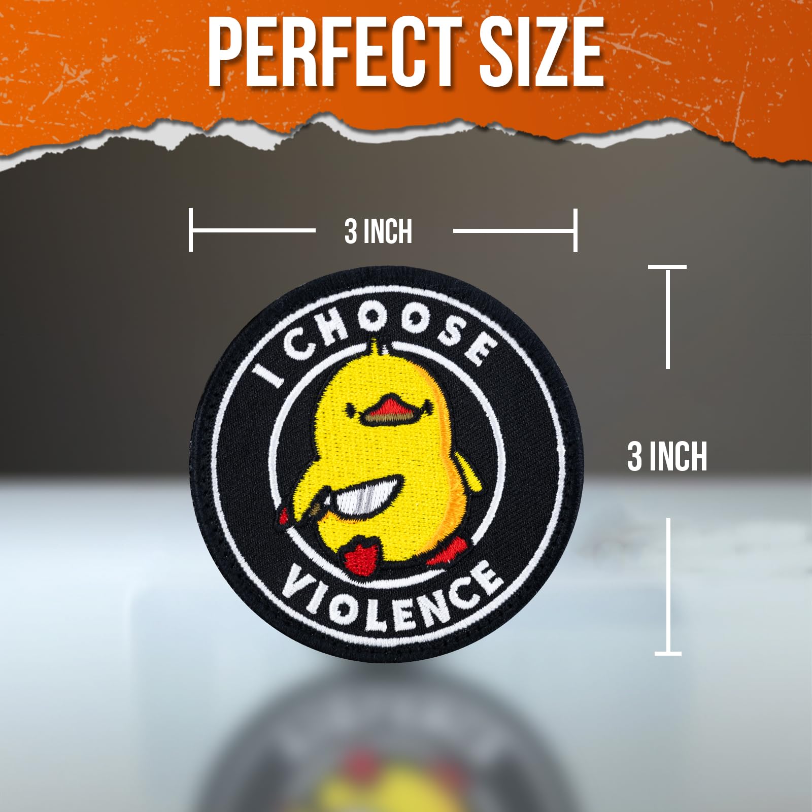 I Choose Violence Embroidered Patch Tactical, Duck with Knife Military Morale Patch with Hook ...