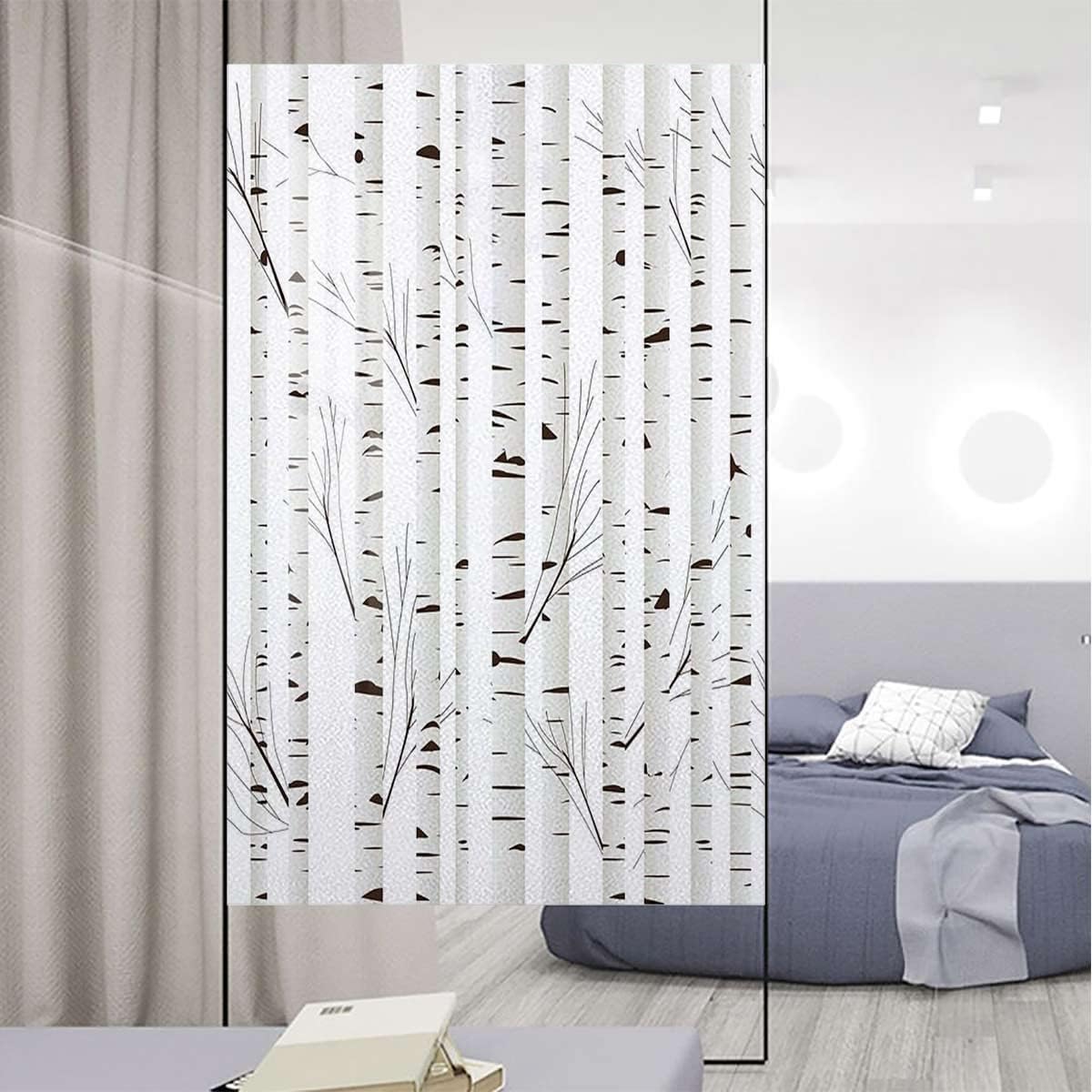 Amazon.com: Black White Window Privacy Film Frosted Glass Static Clings ...