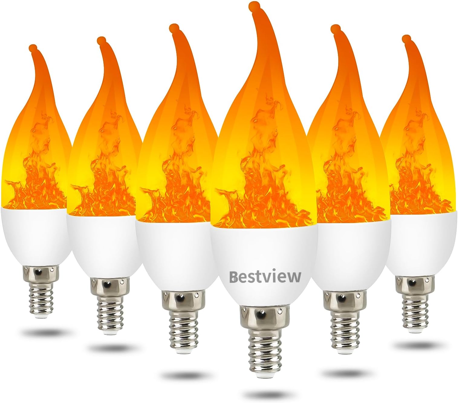 QLEE Led Flame Bulb E12 Candelabra Flame Bulbs 3 Watt 3 Mode LED ...