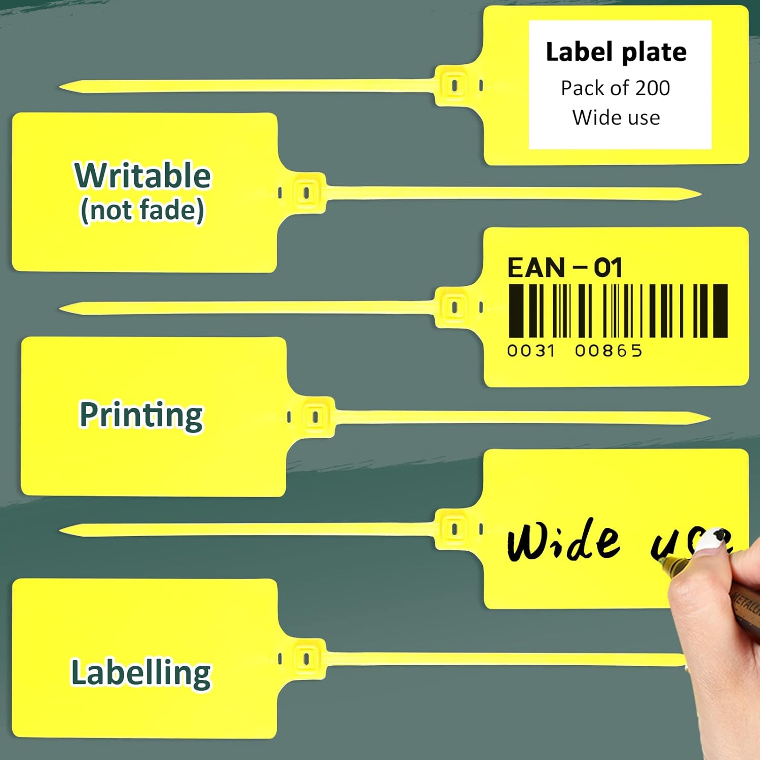 200 Pieces Plastic Seals Shipping Tags Logistics Use Big Sign Tie Large ...