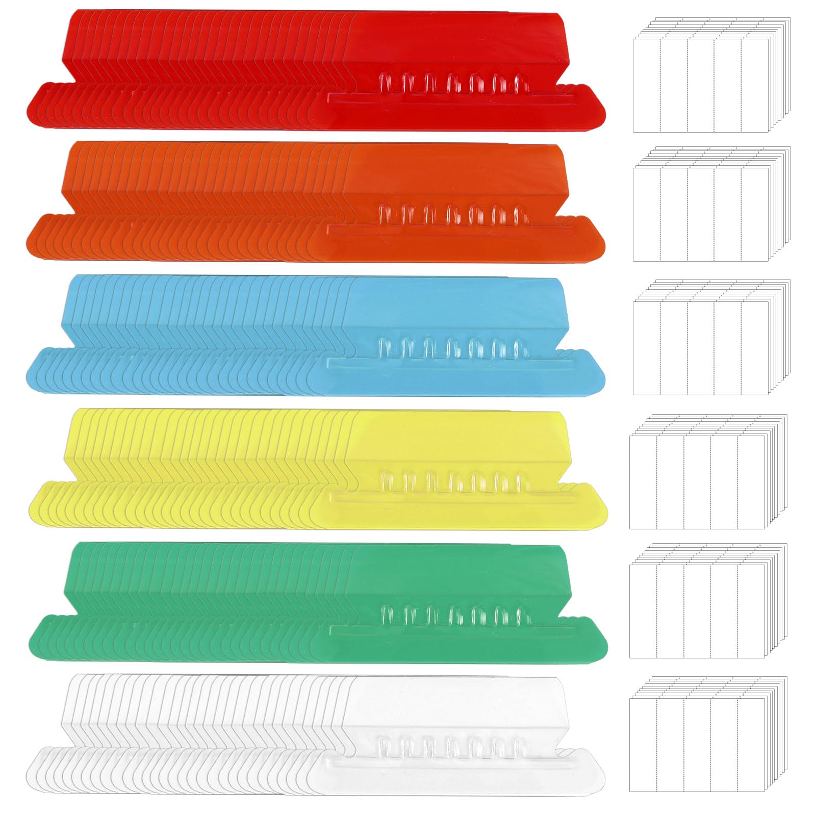 Amazon.com : 60pcs Folder Tabs & 120 Inserts, Multicolour Plastic File ...