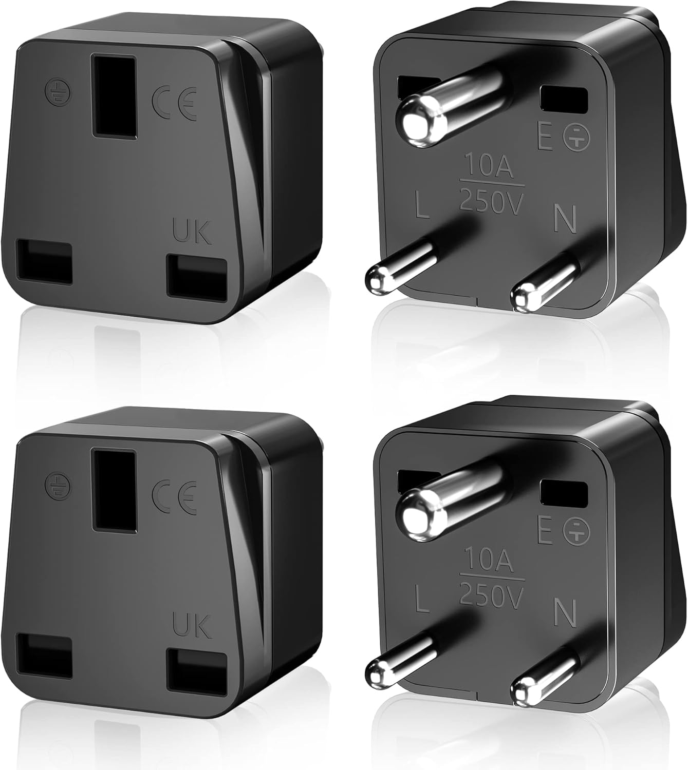 Indian to UK Plug Adapter 4 Packs, HITRENDS India to UK Travel Adapter ...