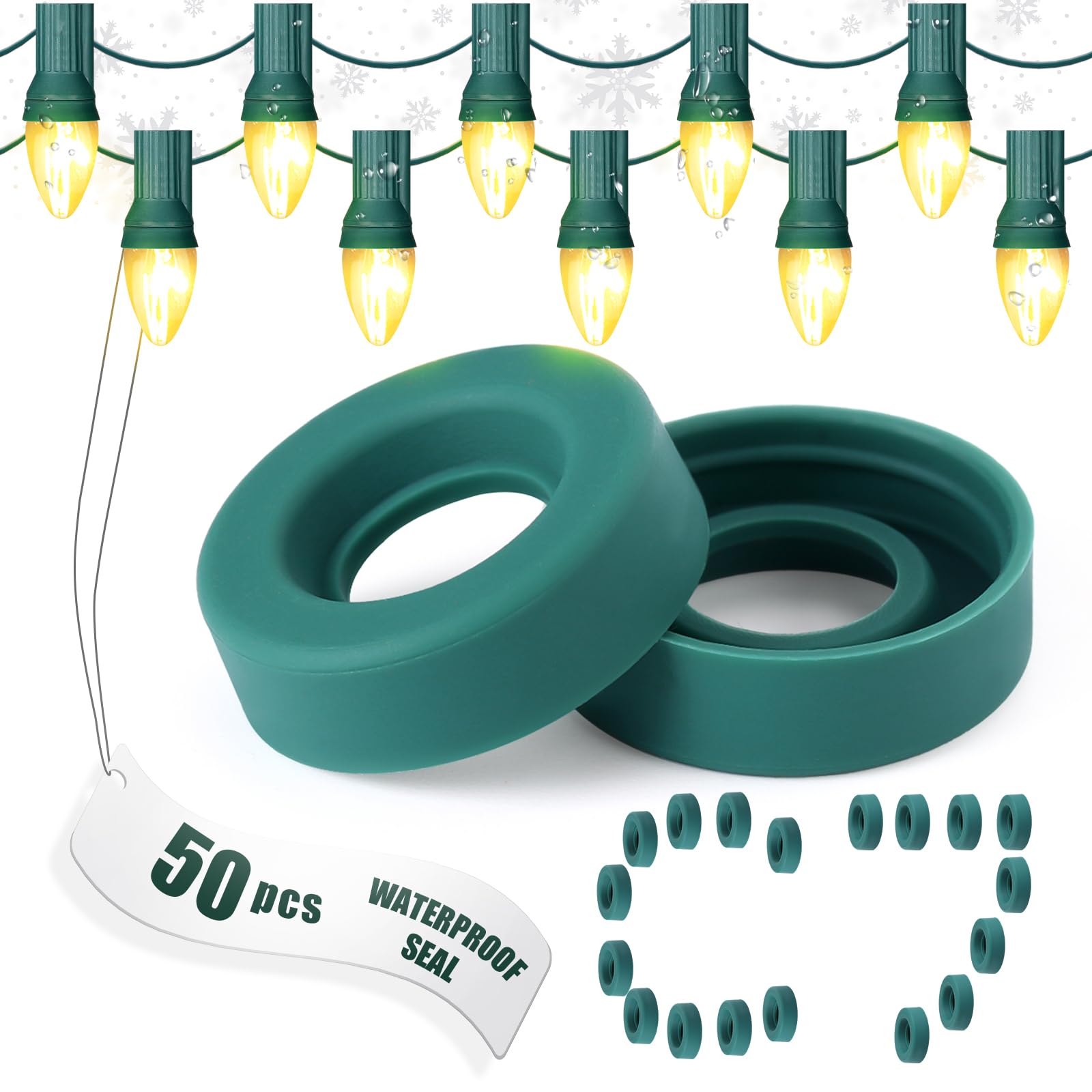 Innconee 200 Pcs C7 Seal Ring Christmas Light Socket Rubber O-Ring C7 ...