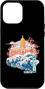 Amazon.com: iPhone 12 Pro Max Denver Colorado USA Japanese Great Wave Kanagawa Case : Cell ...