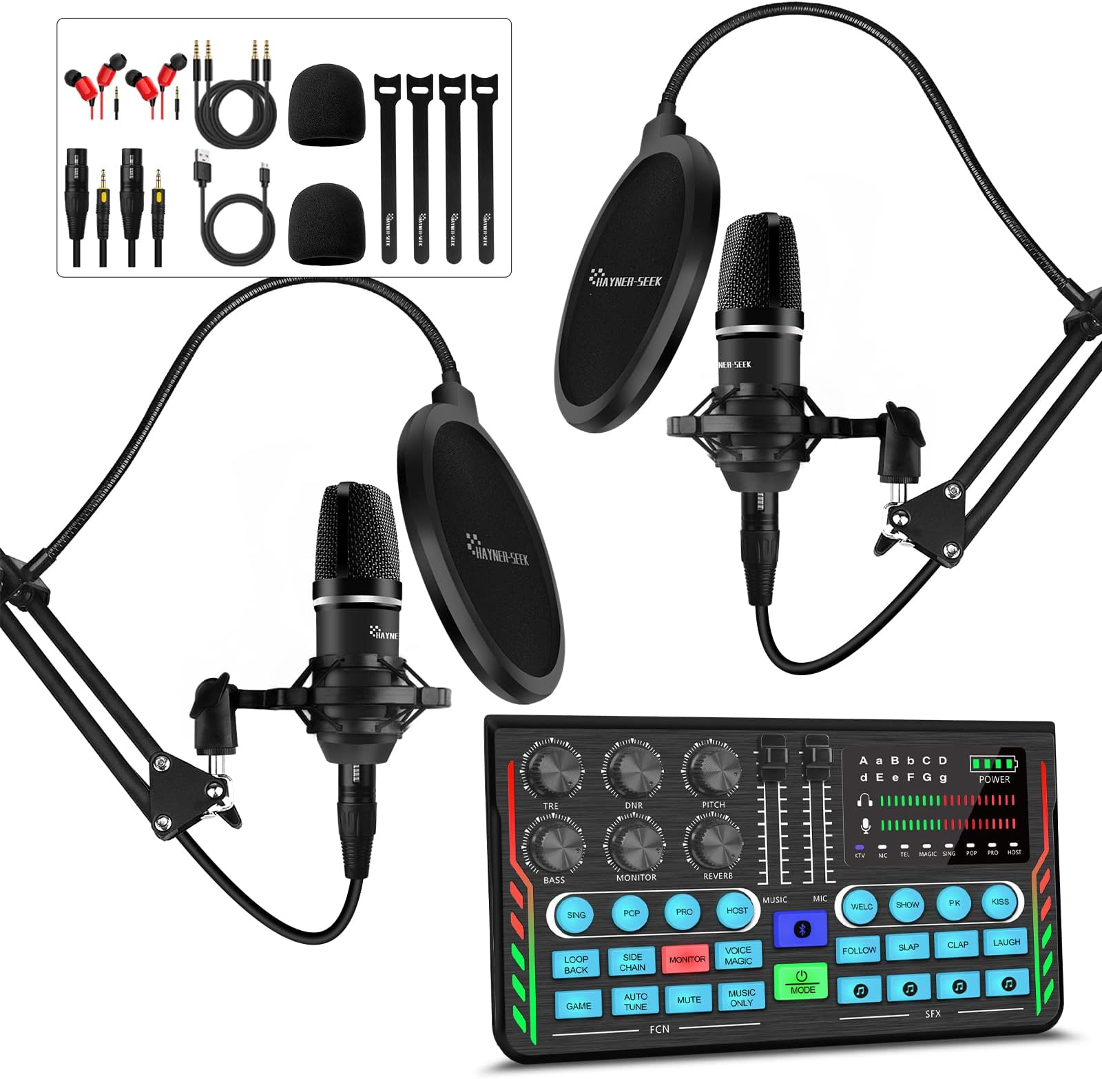 Amazon.com: Soundcraft 4-Person Podcast Podcasting Recording Kit Mics ...