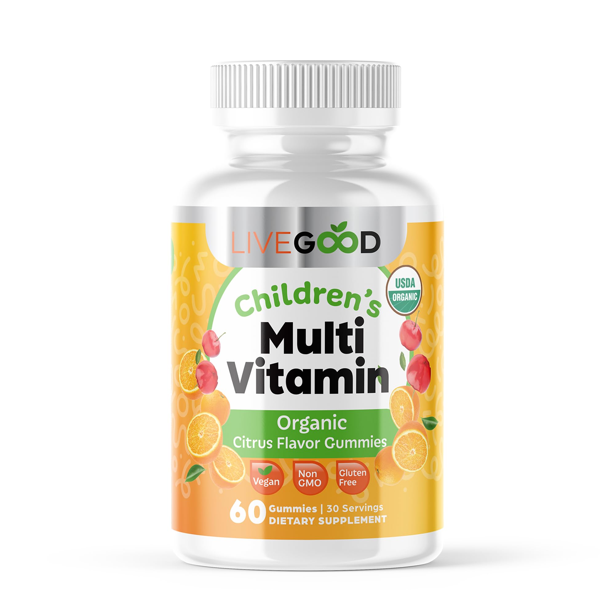 Amazon.com: LIVEGOOD™ Organic Childrens Multivitamin Gummies, Chewable Daily Supplement with ...