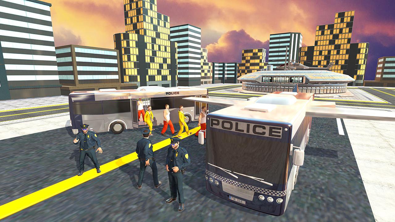 Extreme Futuristic Flying Bus Prisoner Transport Flight Simulator 3D ...