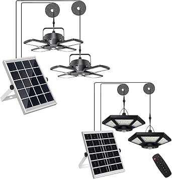 Yomisga 128LED Solar Dual Lamps and 180LED Solar Dual Lights Bundle ...