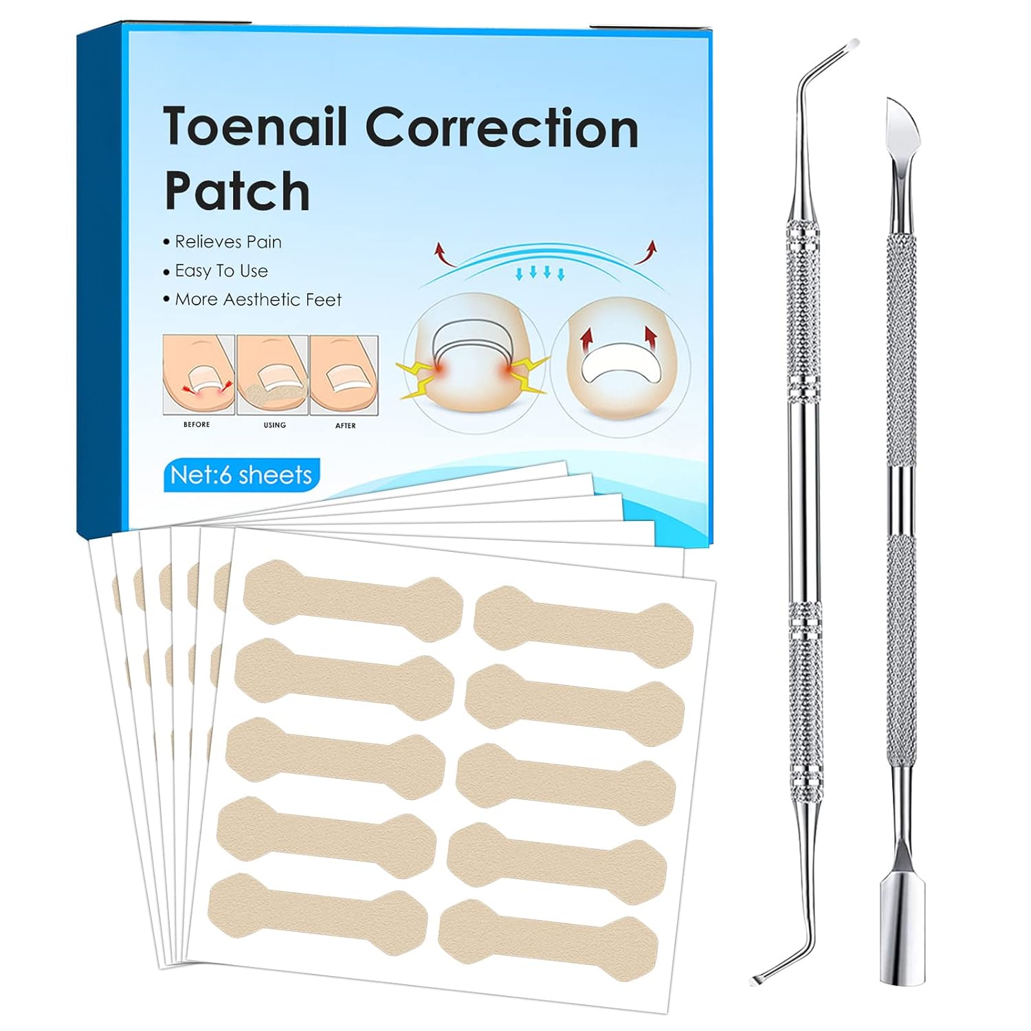 Amazon.com: zeBrush Ingrown Toenail Treatment, 60Pcs Breathable Toenail ...