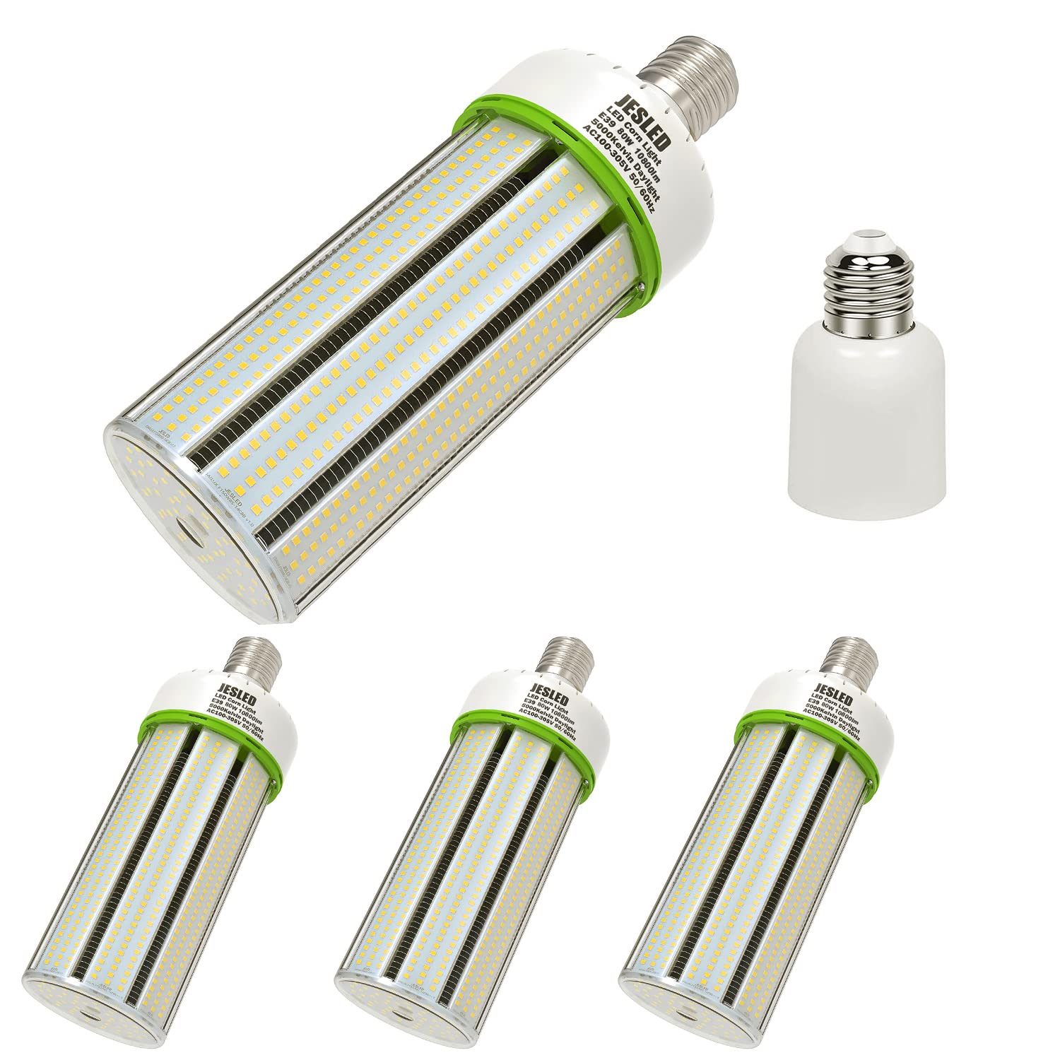 JESLED 80W LED Corn Light Bulb Lamp, 10800LM E26/E39 Base 500Watt ...