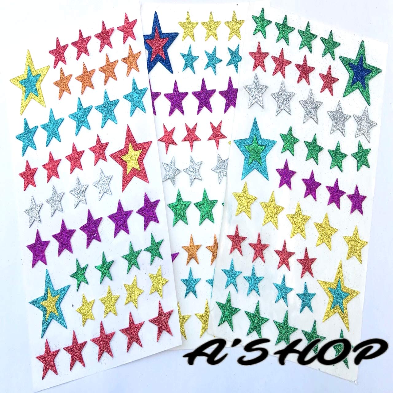 A SHOP Glitter Foam Self Adhesive Star Stickers For Art And Craft For a-shop-glitter-foam-self-adhesive-star-stickers-for-art-and-craft-for