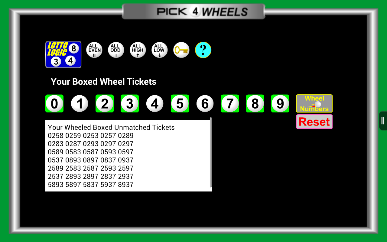 Lottery Wheels Pick 4 Daily Number Wheel Generator - App on Amazon Appstore
