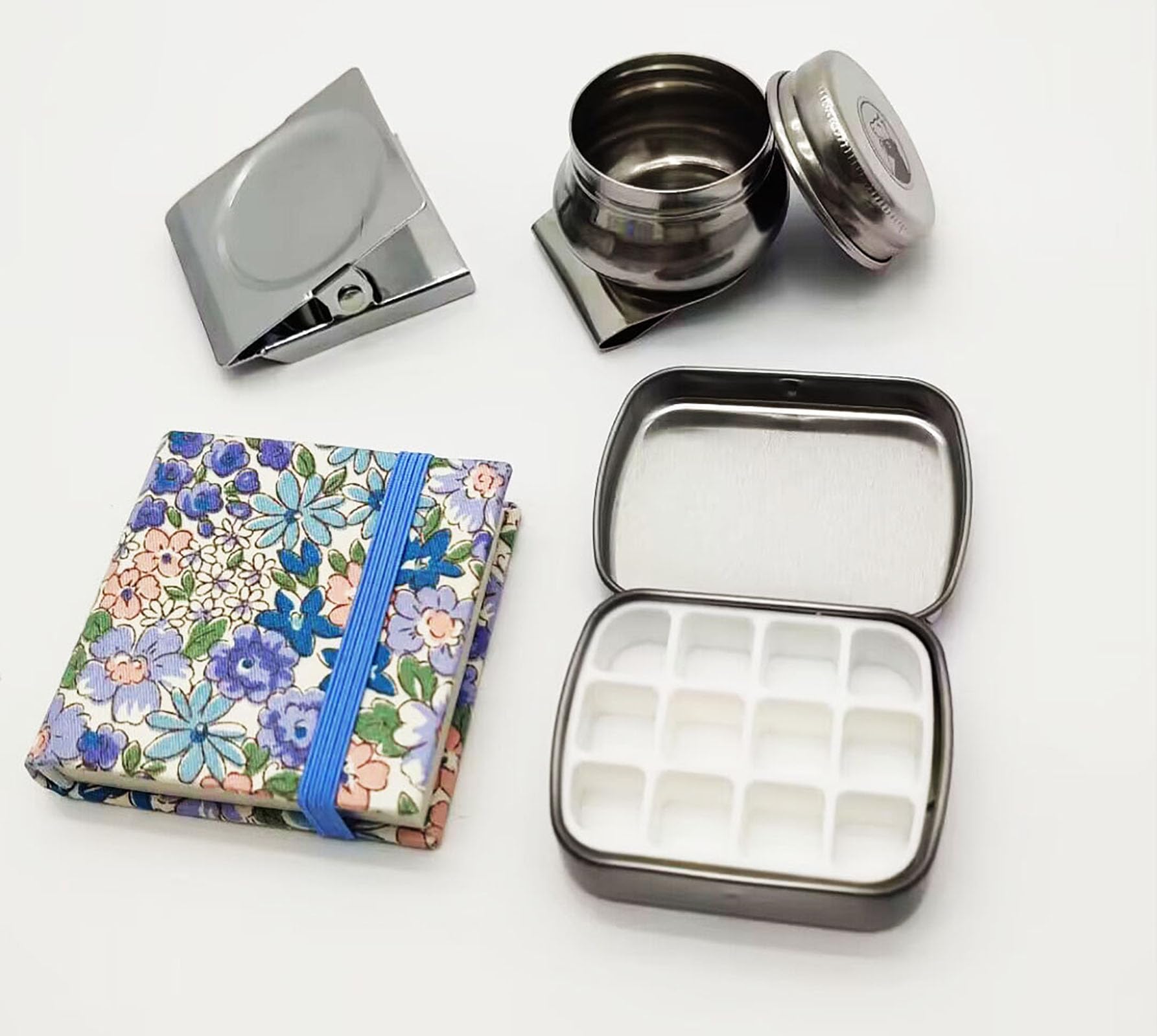 Amazon.com: 12 Color Grid Paint Box with Sketchbook,Portable Sketchbook ...